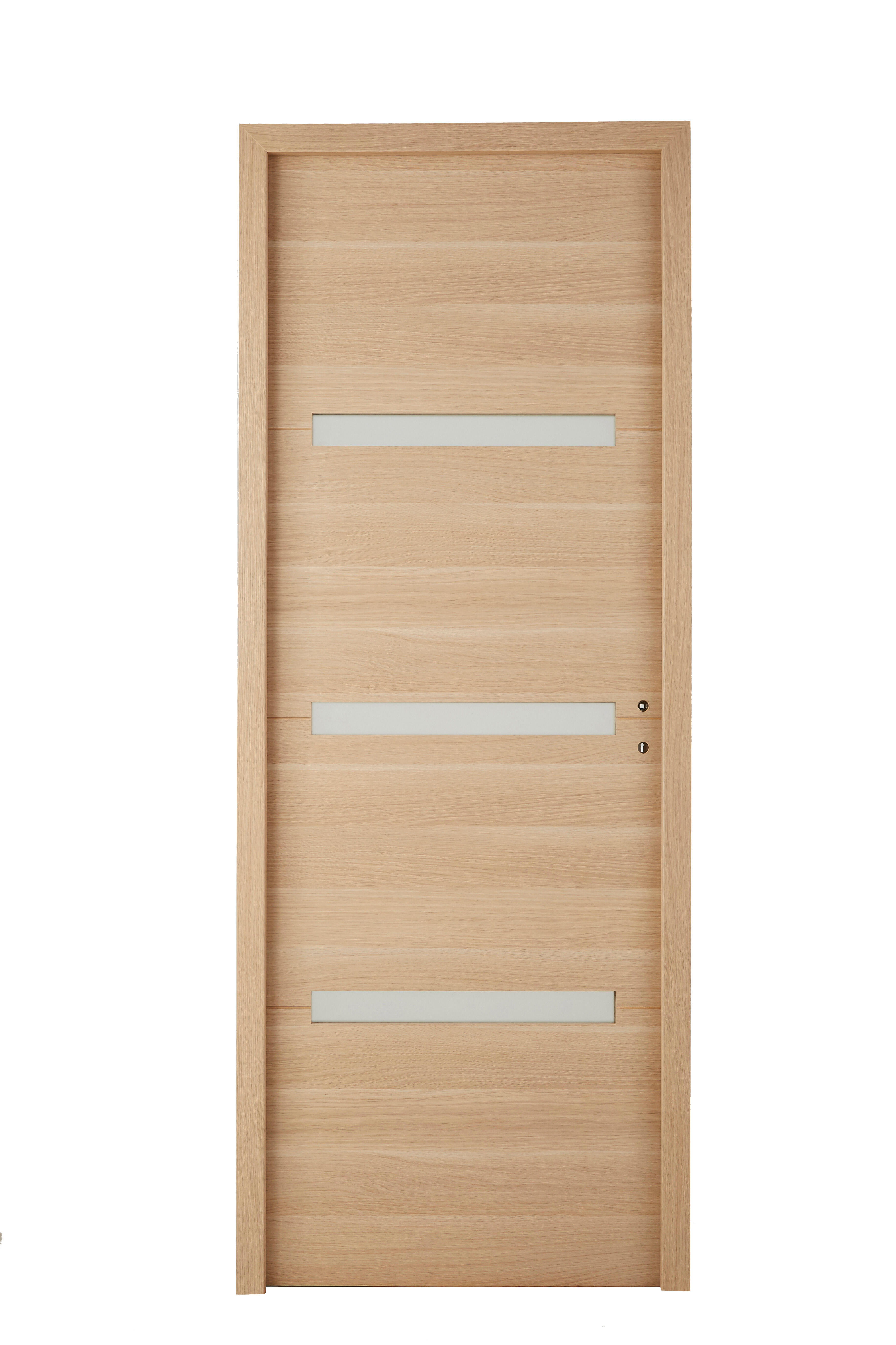 Bloc-porte MDF vitré Madrid 2 H.204 x l.83 cm, poussant droit | Leroy ...