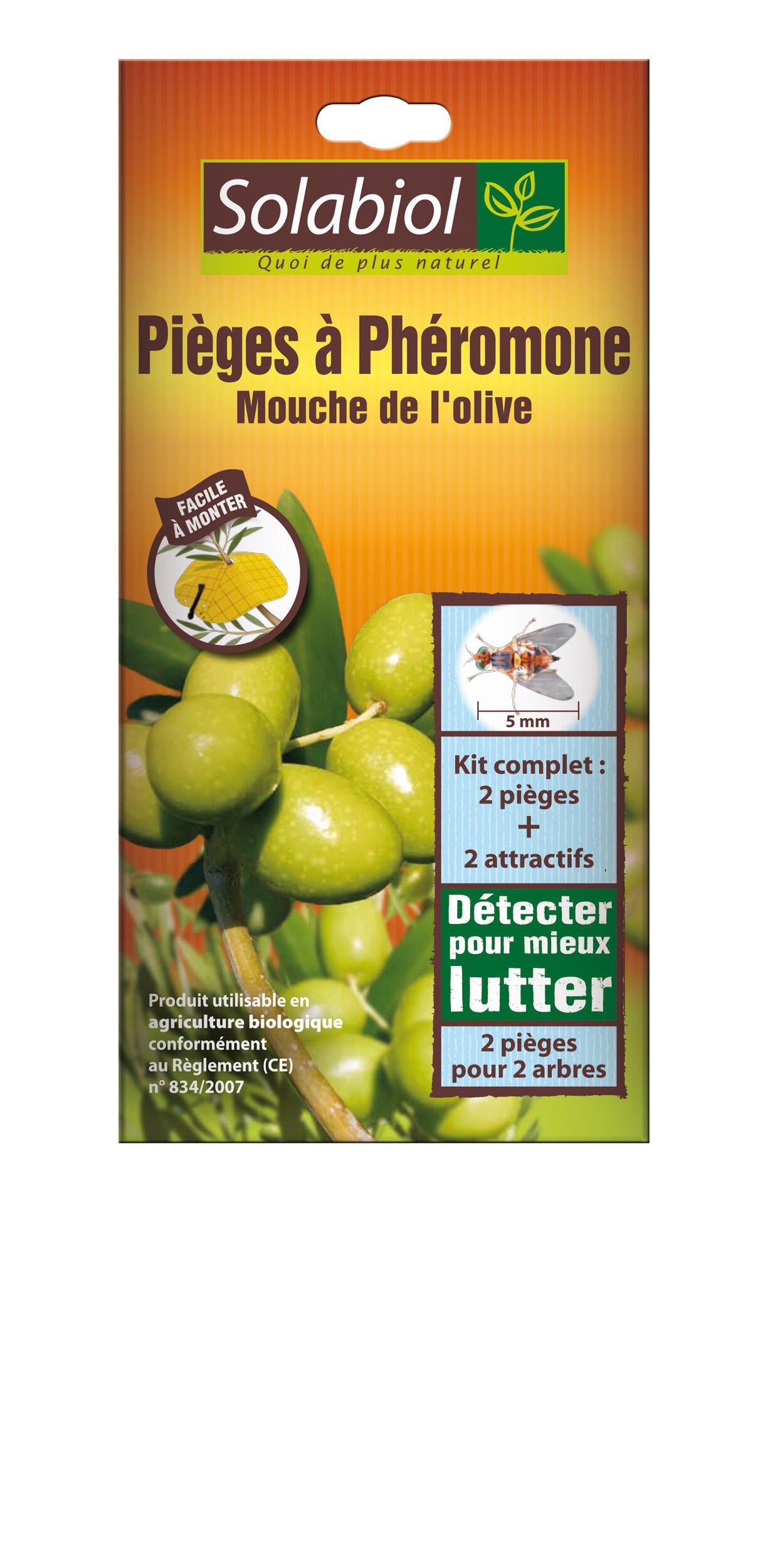 Traitement des insectes mouches, arbres et fruitiers SOLABIOL, 2 pièges ...