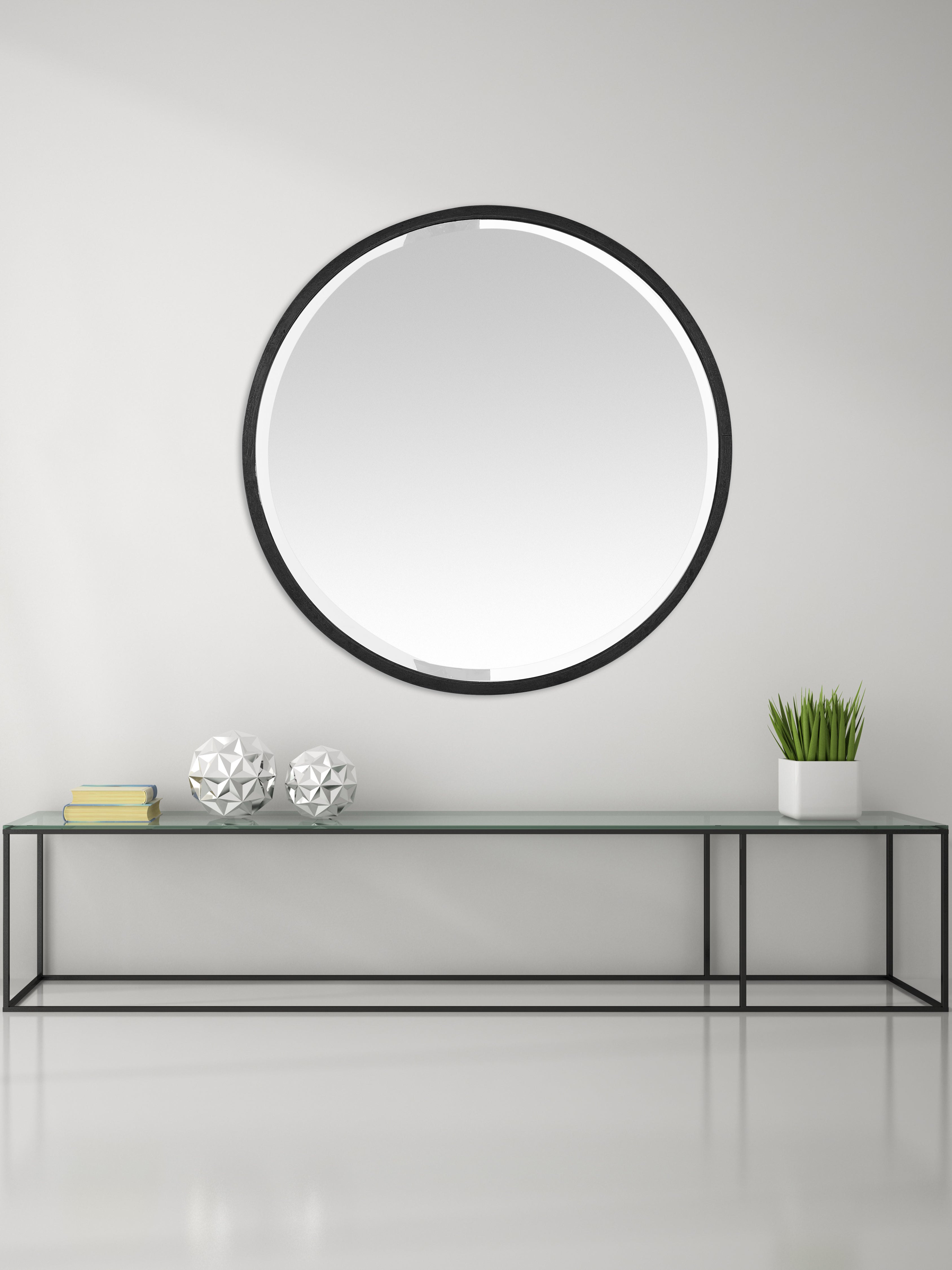 Miroir rond métal doré Chic noir diam.100 cm | Leroy Merlin