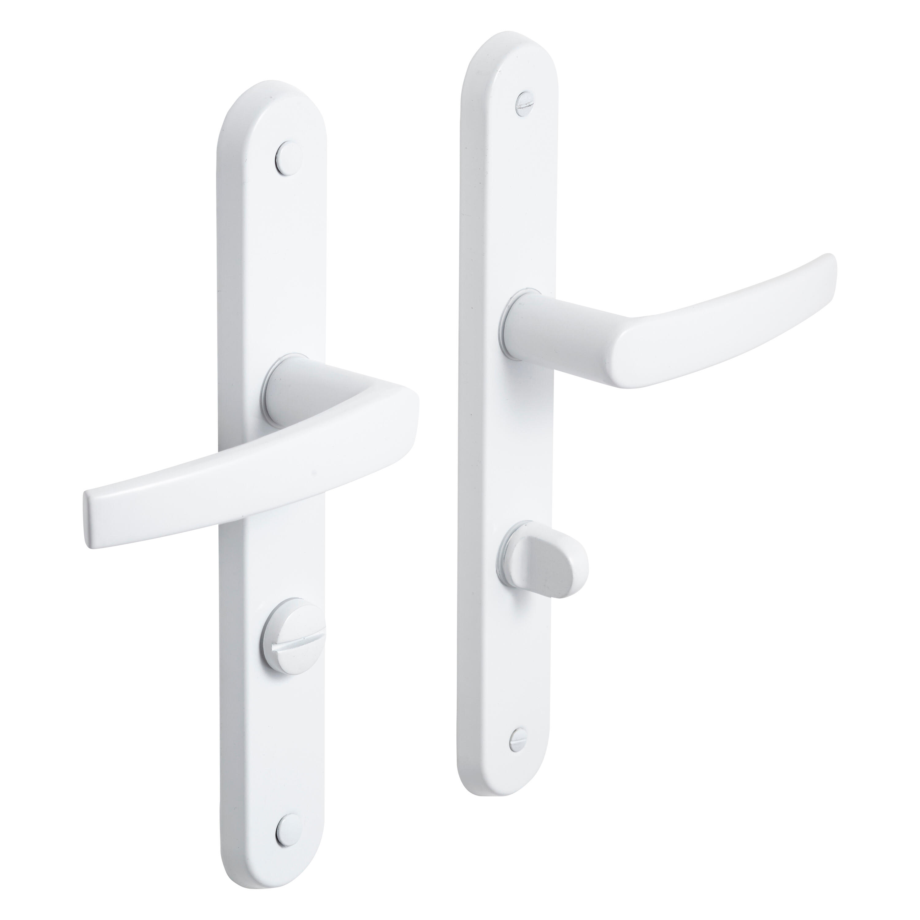 2 poignées sur plaque à condamnation Jess acier blanc brillant, entraxe ...