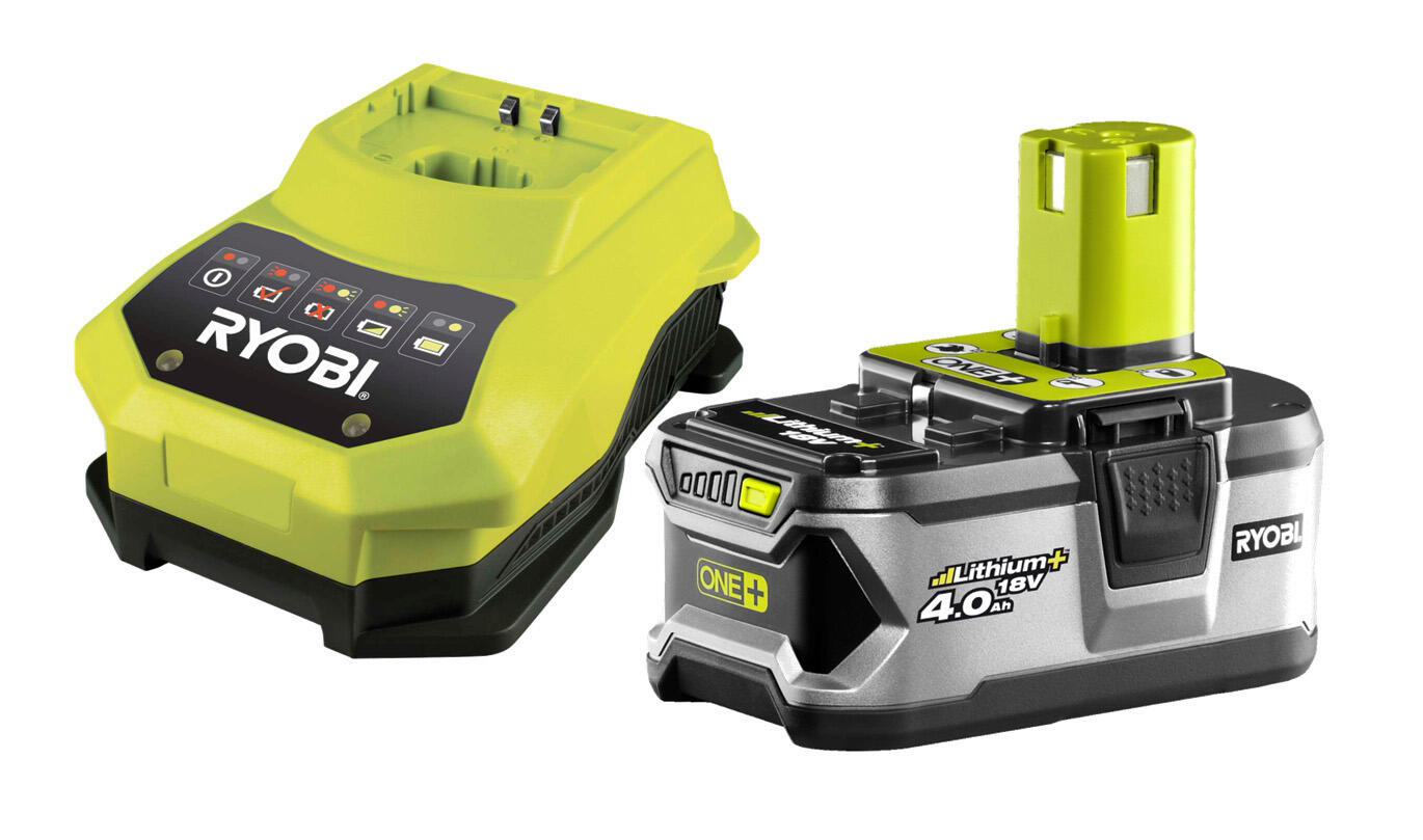 Lot d'1 batterie et d'1 chargeur RYOBI, 18 V, 4 Ah Rc18120-140 lithium ...