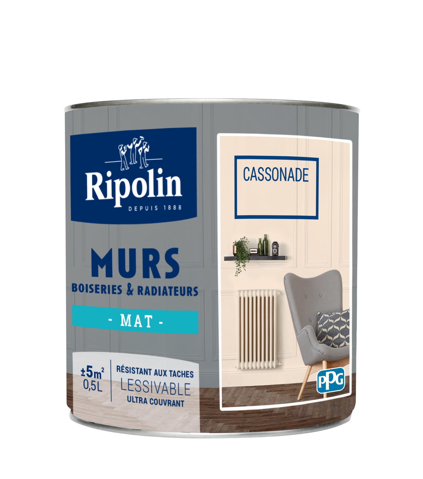 Peinture mur, boiserie, radiateur RIPOLIN cassonade mat 0.5 l | Leroy ...