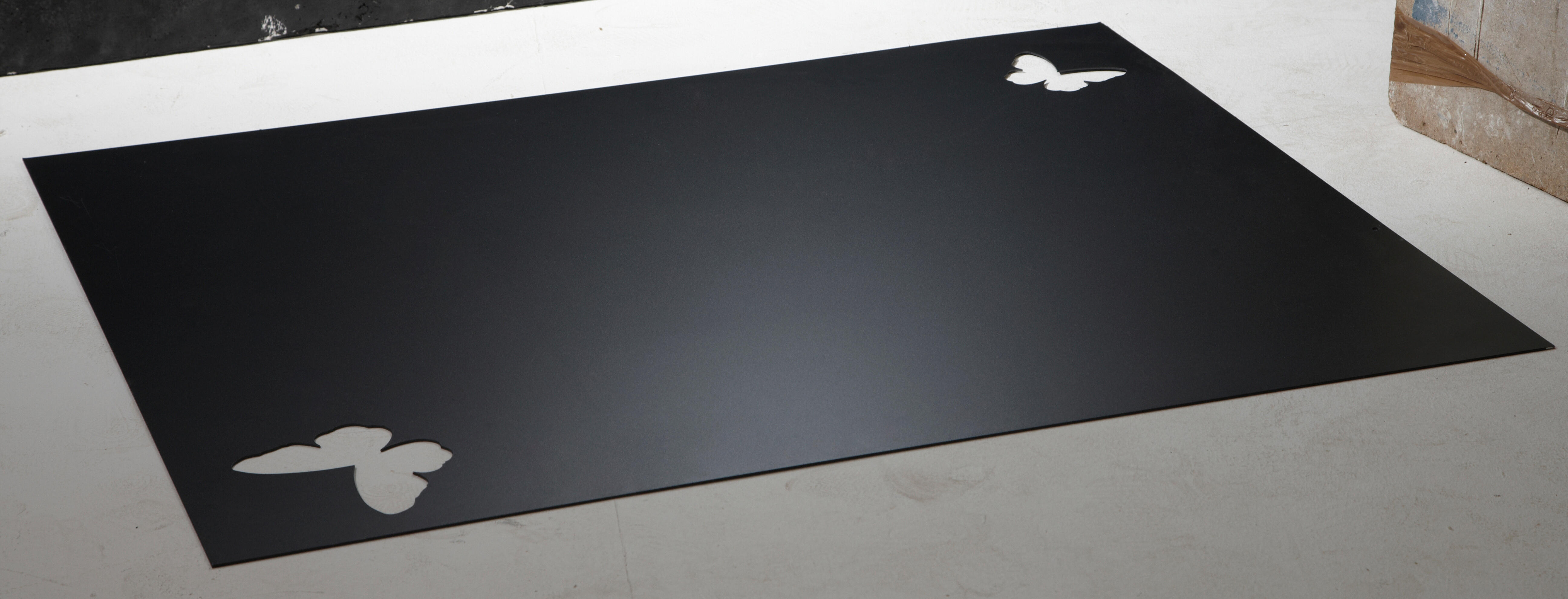 Plaque de protection sol noir sablé DEVAUX Papillon, l.80 cm x H.100 cm ...