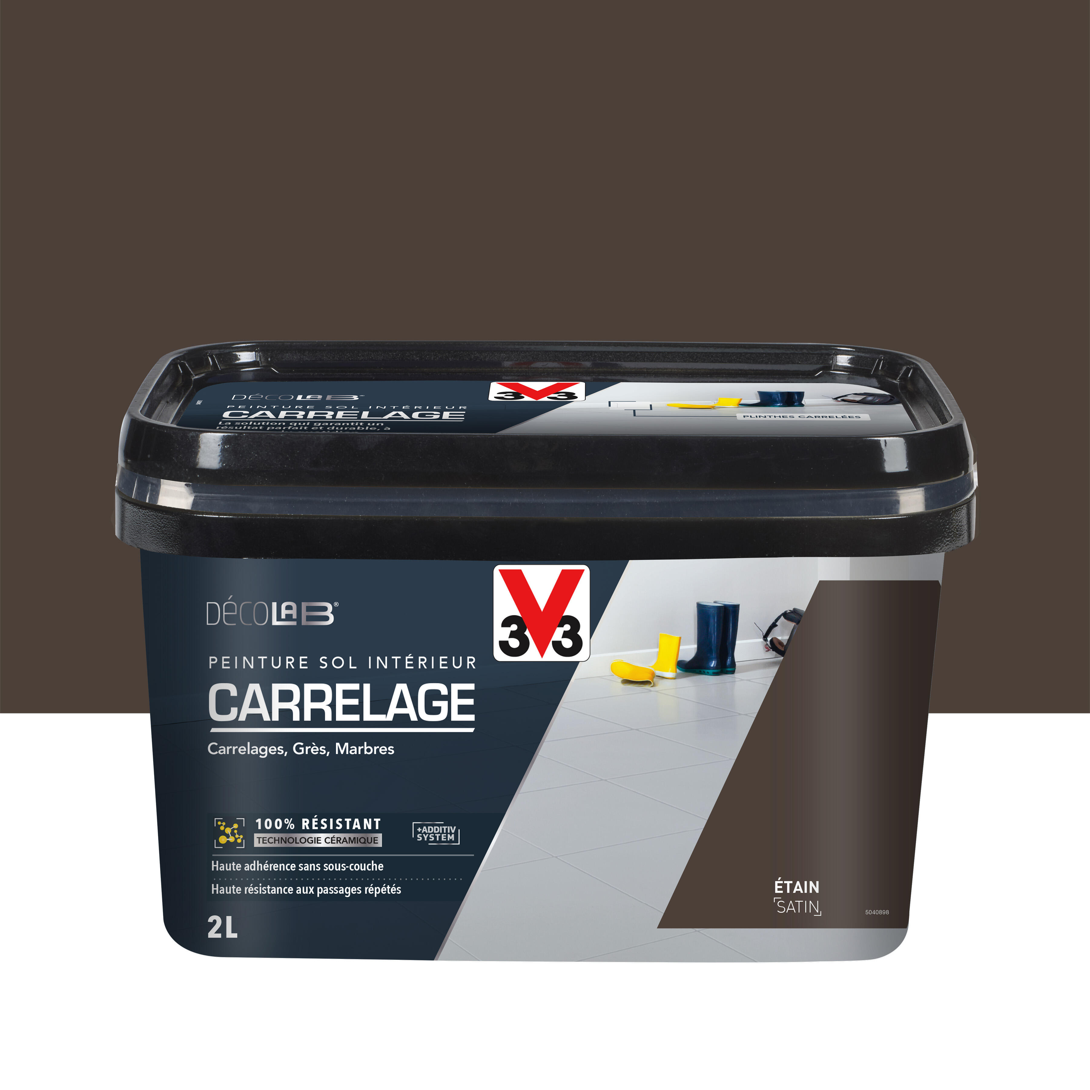 Peinture sol, carrelage Décolab® V33, gris étain satiné, 2 l | Leroy Merlin
