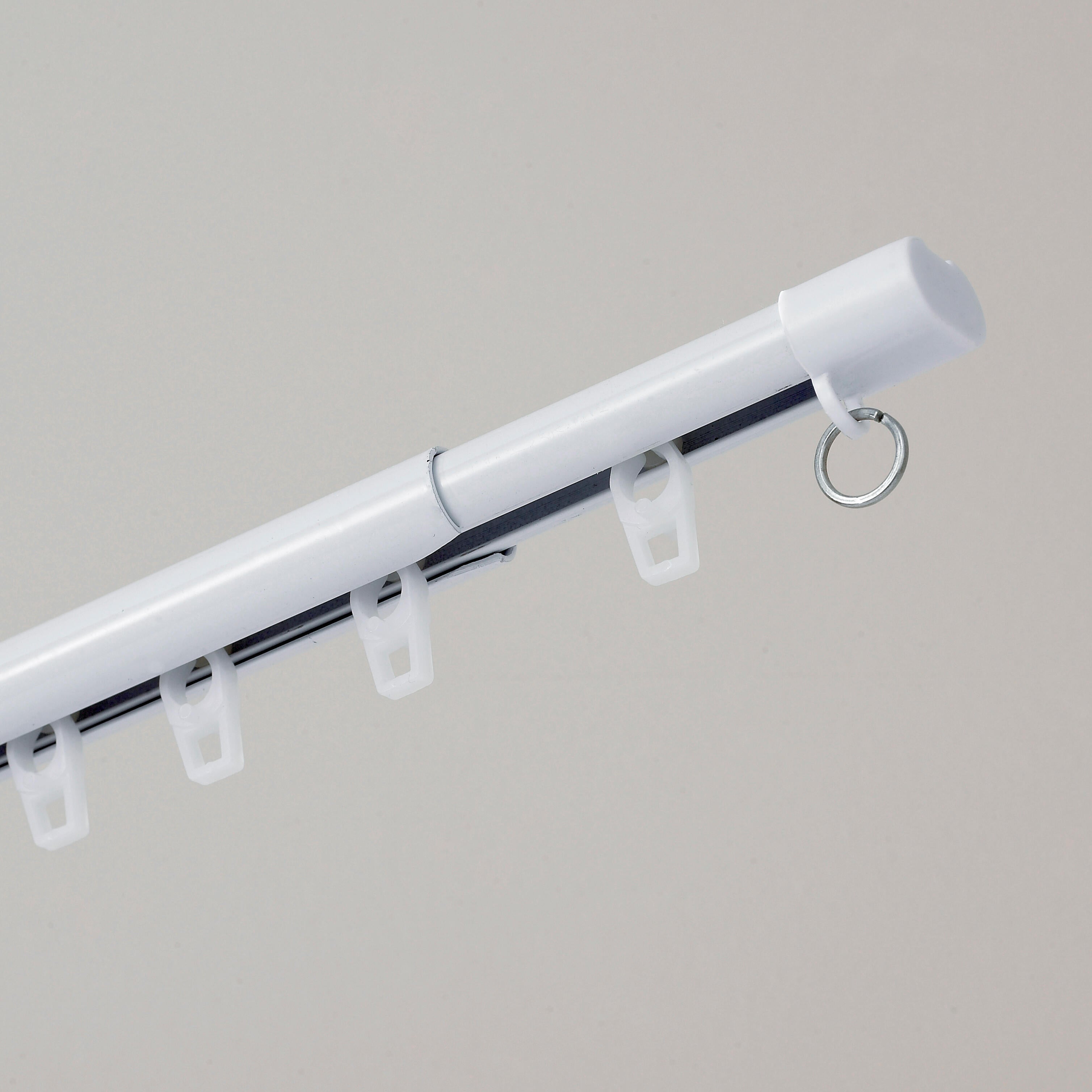 Rail extensible acier Extens blanc verni, L.170/300 cm ouv.centrale (2 ...