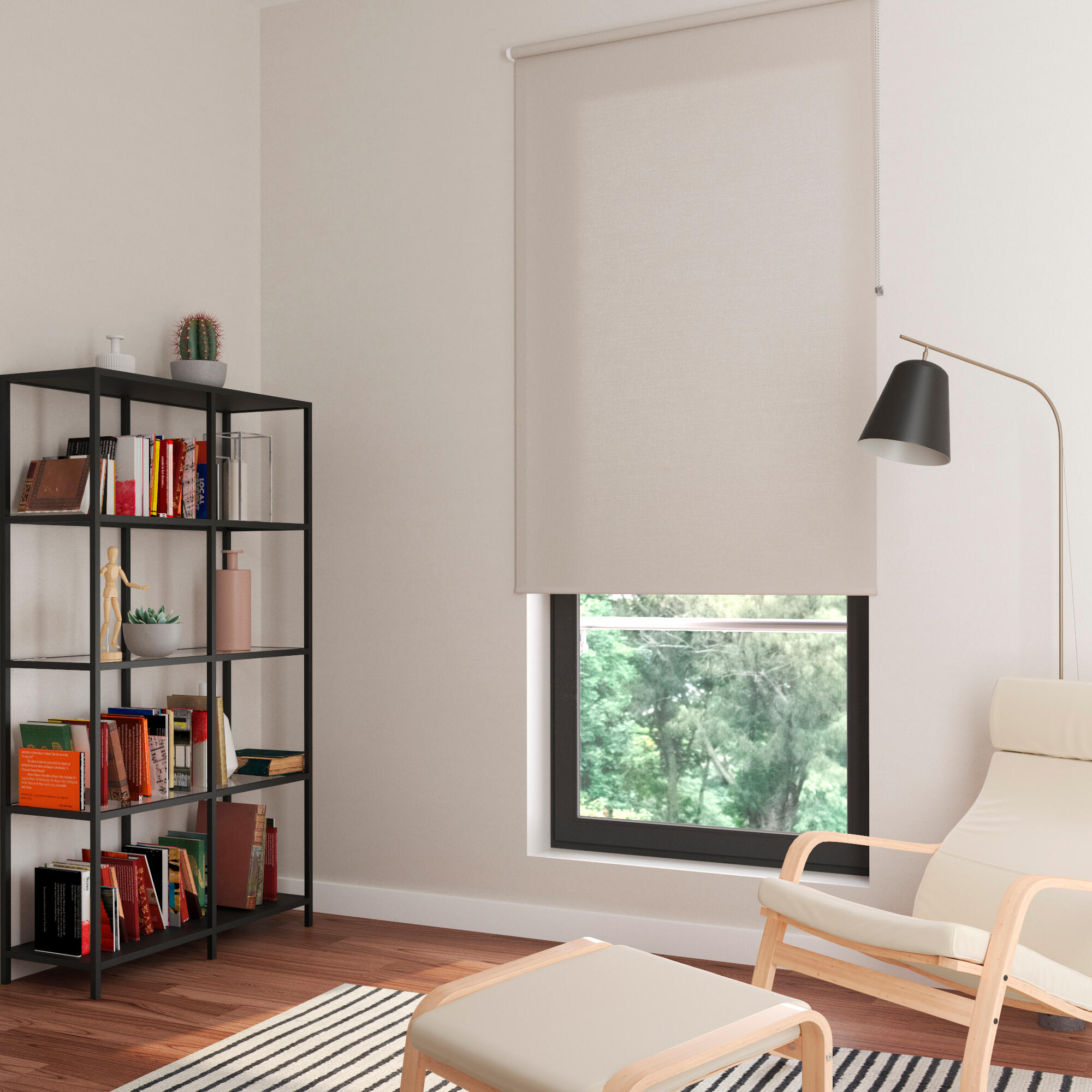 Store enrouleur tamisant Bilbao gris clair, l.120 x H.250 cm, INSPIRE ...