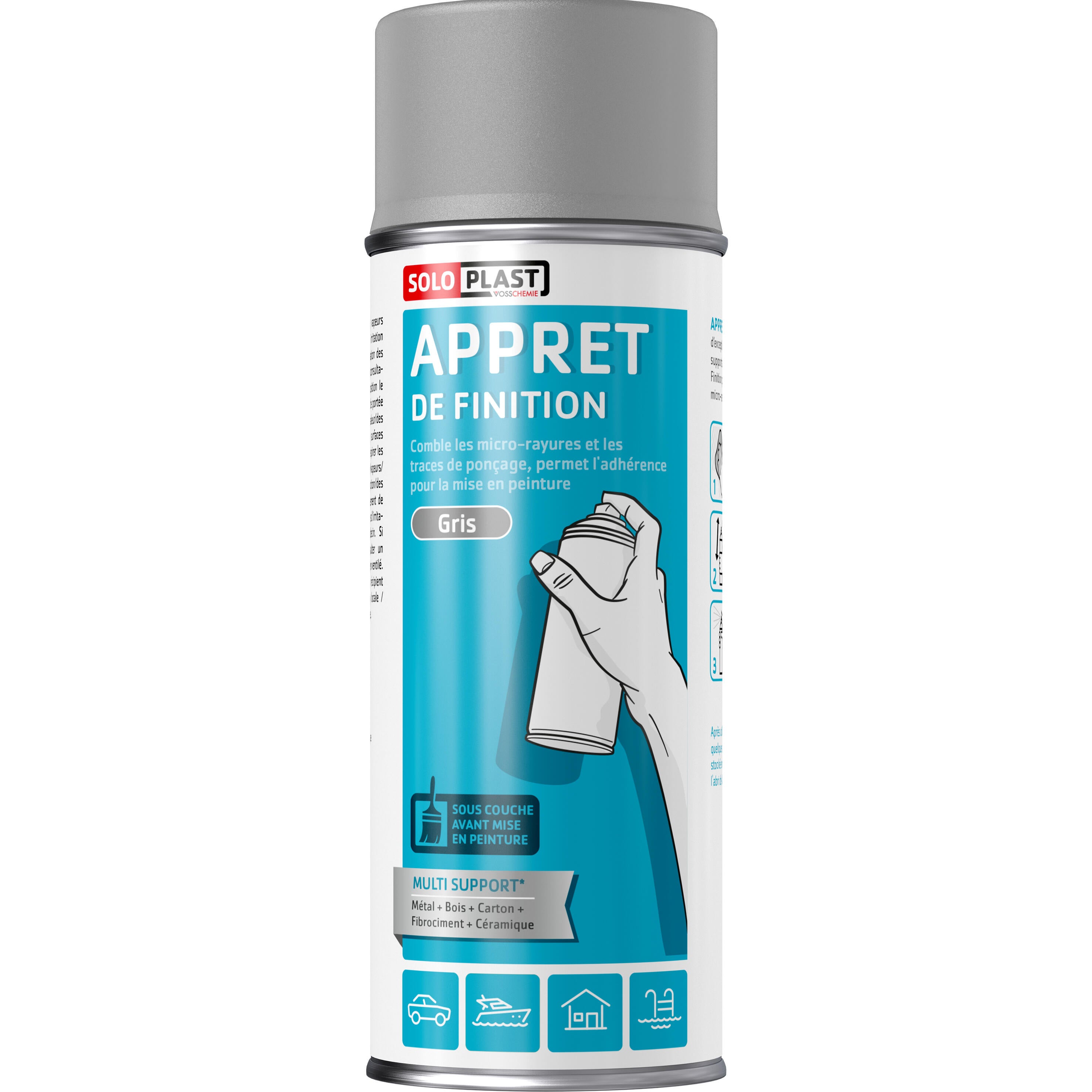 Aérosol SOLOPLAST gris mat 400 ml | Leroy Merlin