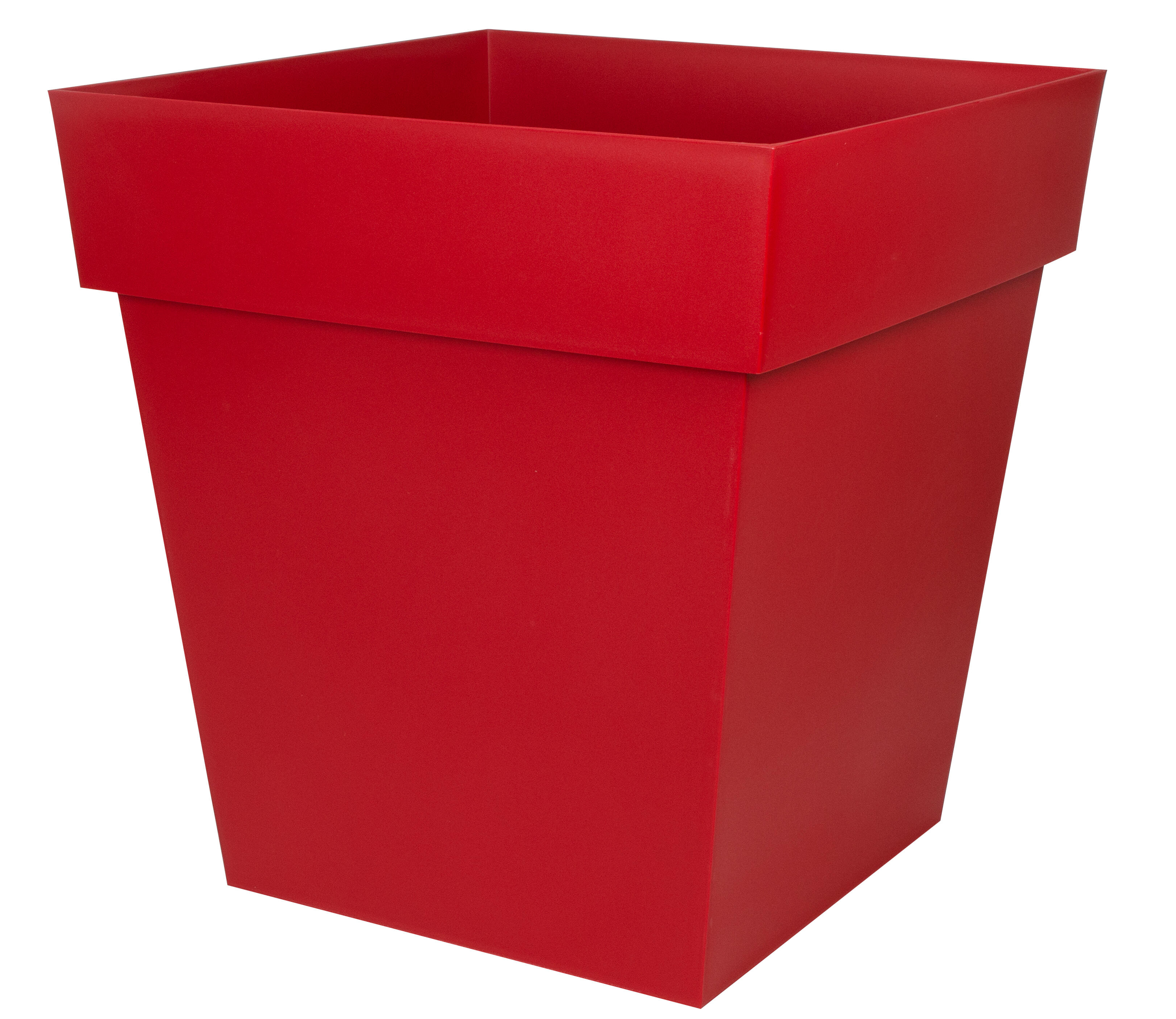 Pot polypropylène pot EDA L.49.5 x l.49.5 x H.52.5 cm rouge rubis ...