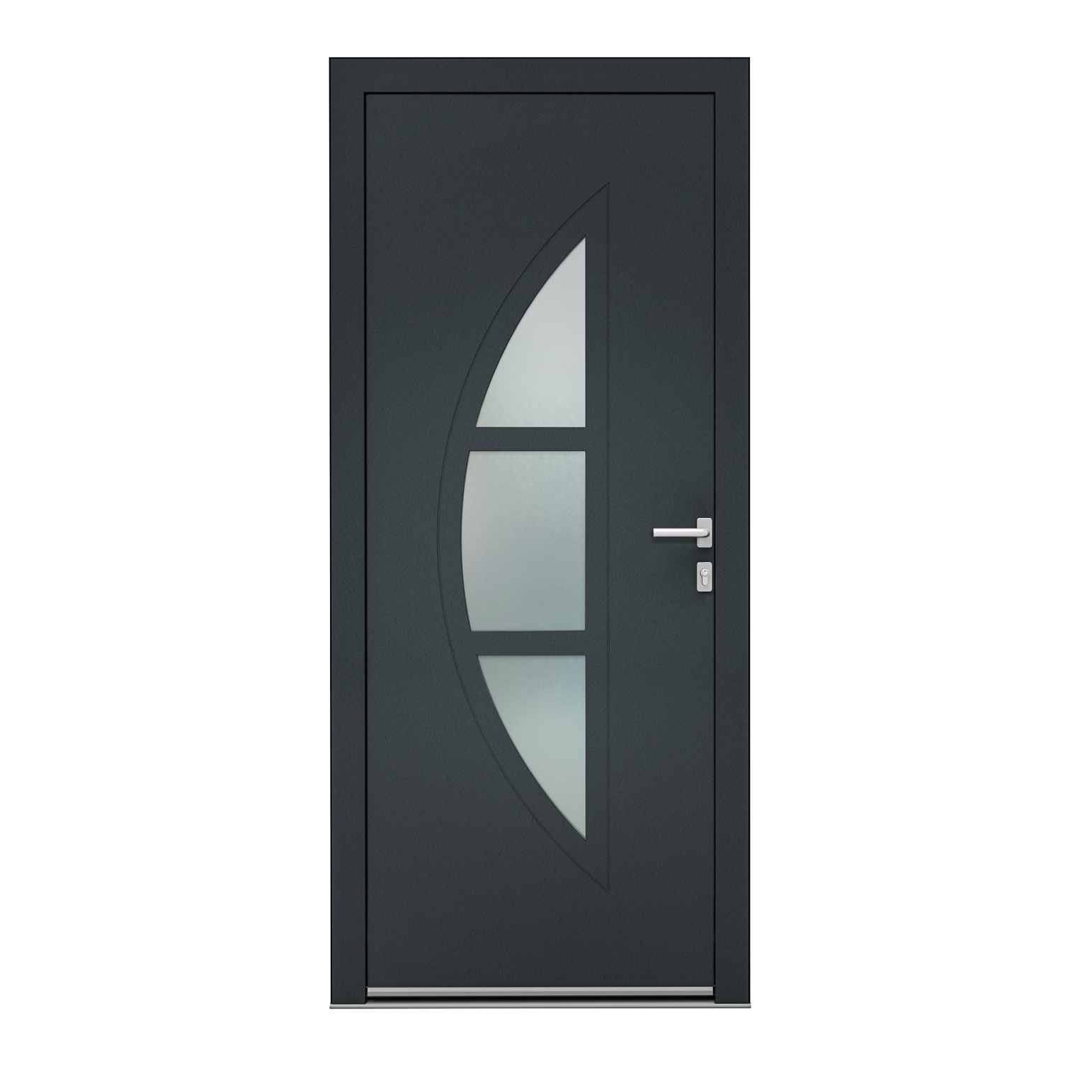 Porte d'entrée Alu Omaha 2 Premium H.215 x l.90 cm vitrée gris anthr ...