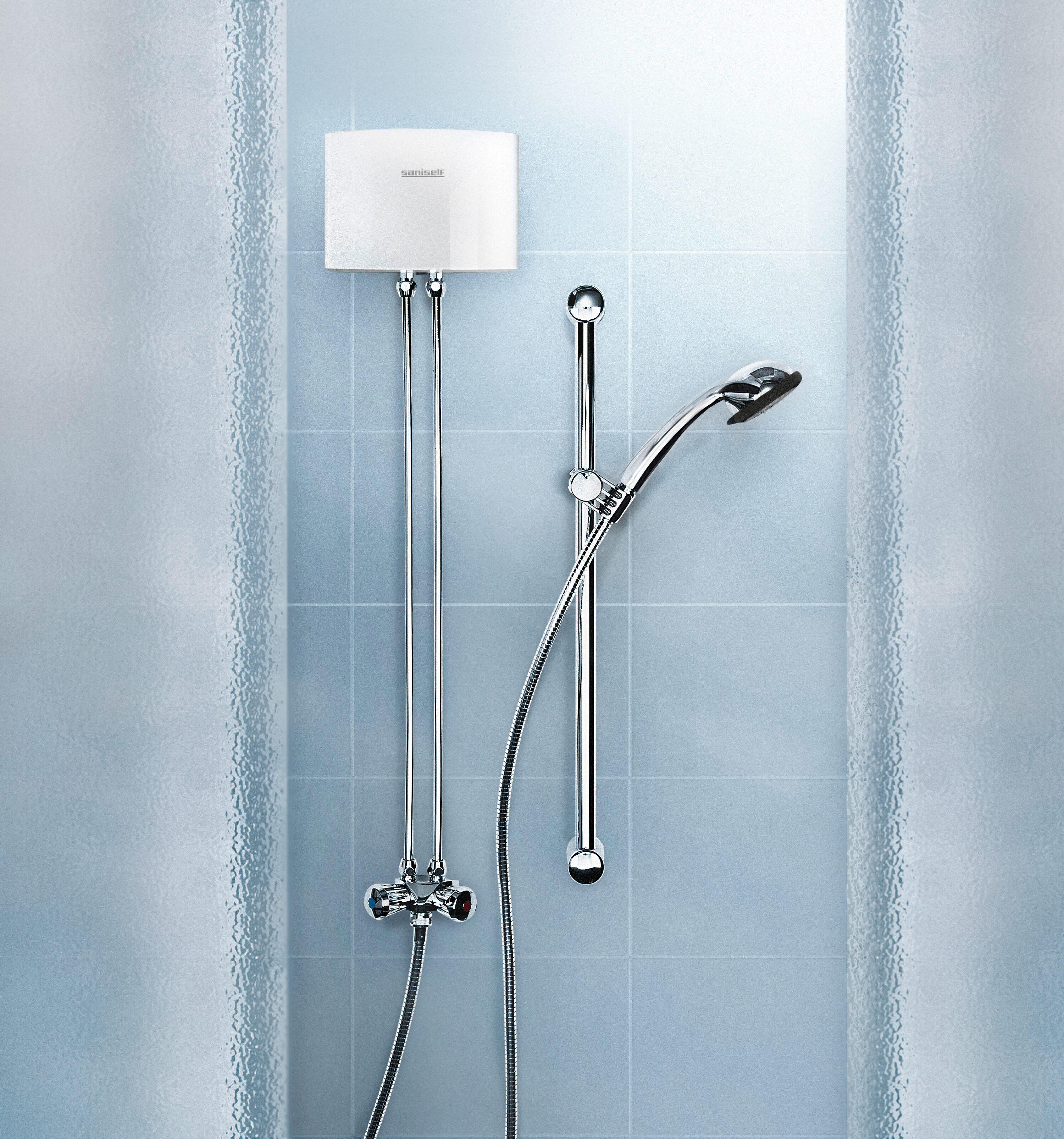 Chauffe-eau instantané électrique Combi douche / lavabo M6 BGS SANISELF ...