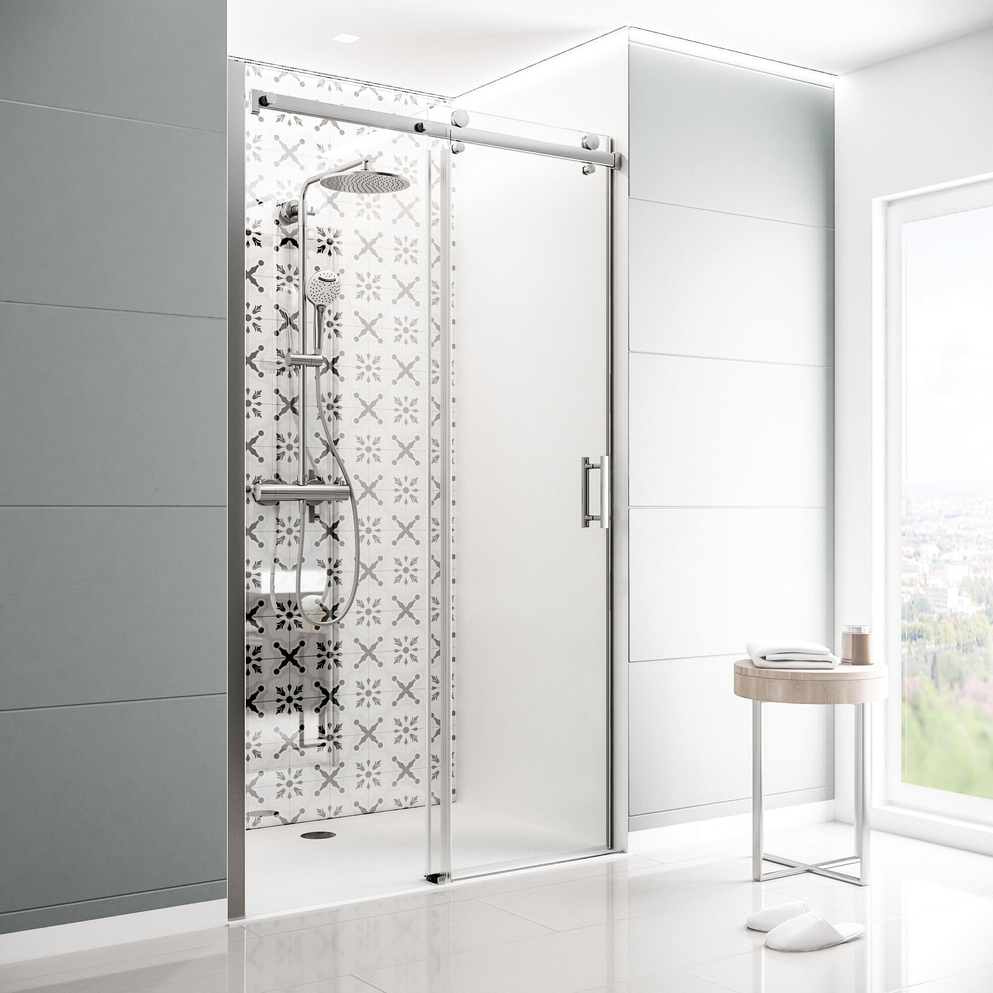 Paroi de douche coulissante produit sans finition 170 cm, Delia | Leroy ...