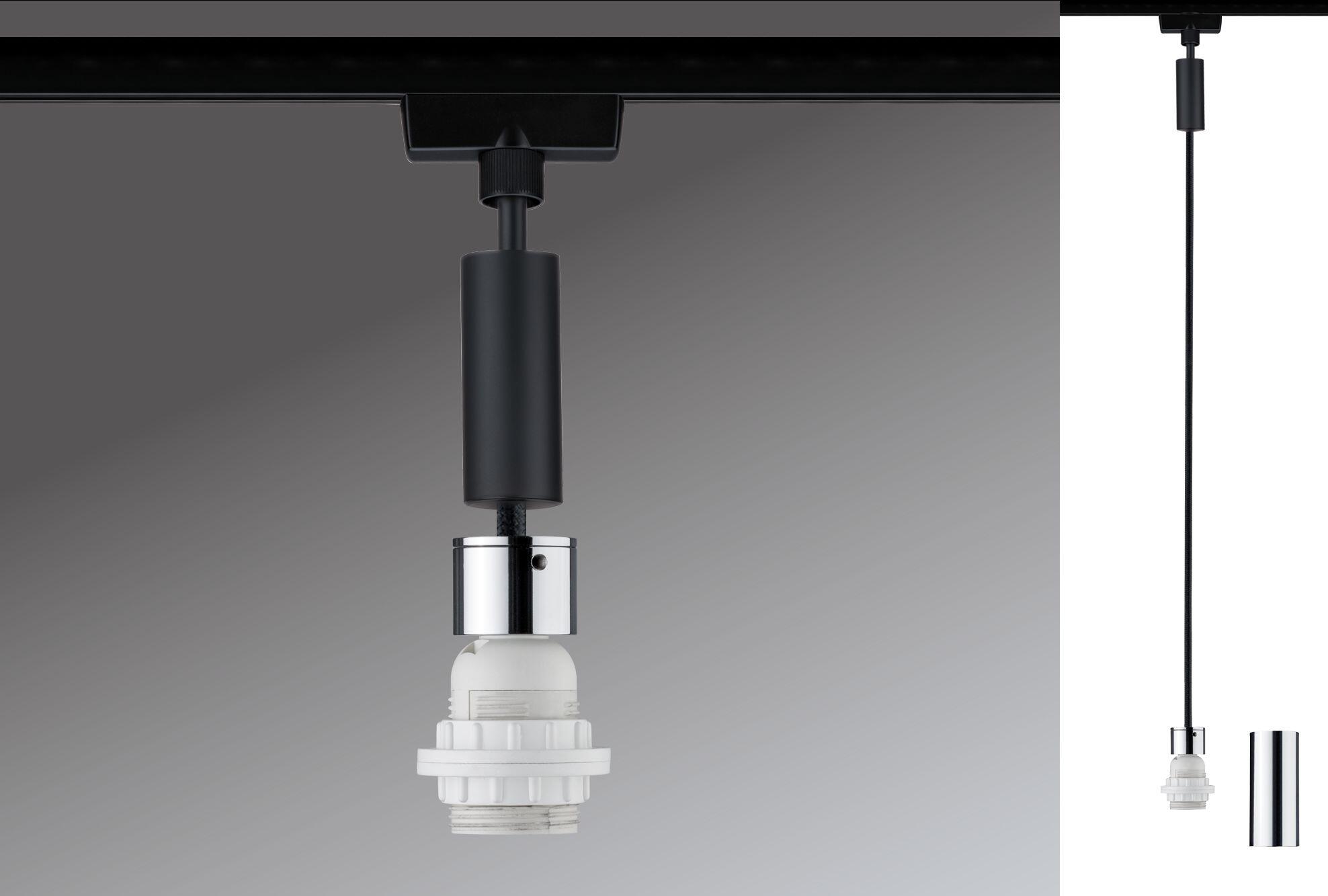Suspension de base Urail 2easy E27 métal noir dépoli chrome PAULMANN ...