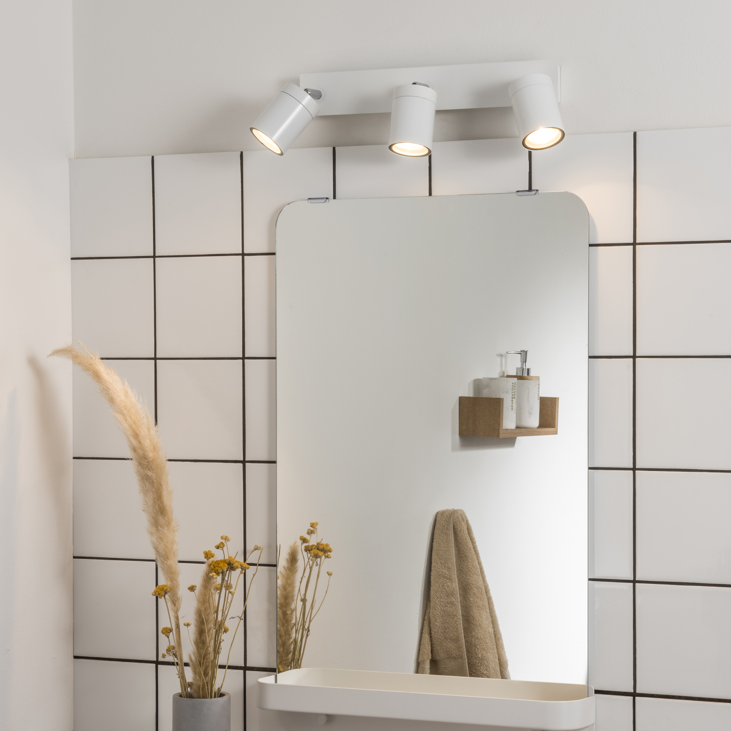 Rampe 3 spots salle de bain Mati GU10, blanc Inspire | Leroy Merlin