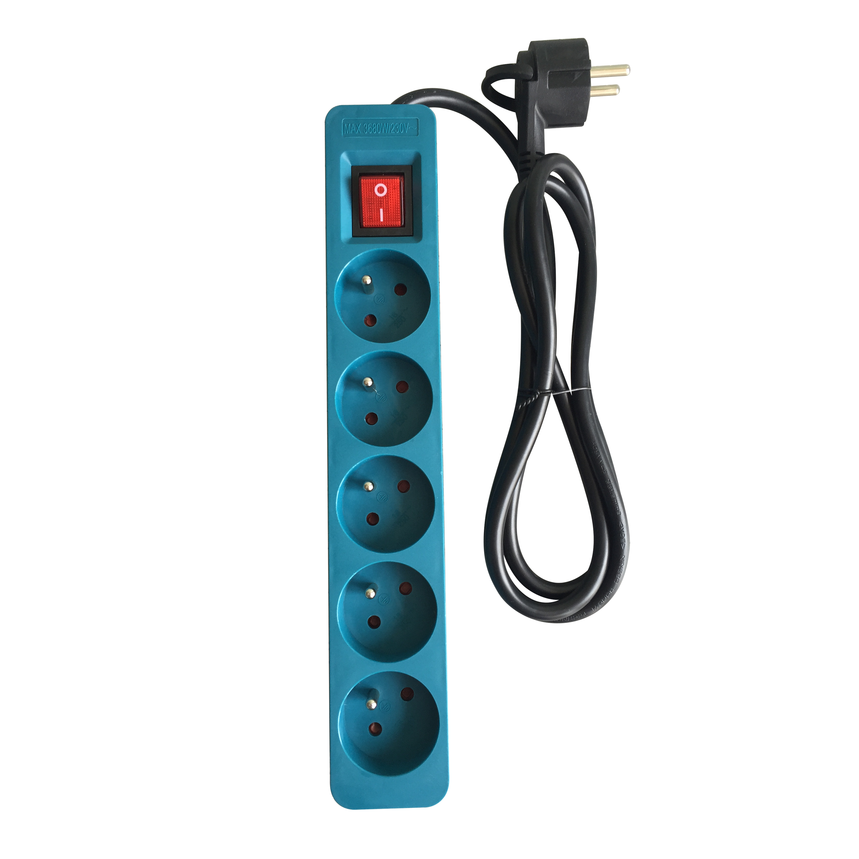 Multiprise avec interrupteur, 5 prises bleu, 1.5M, LEXMAN | Leroy Merlin