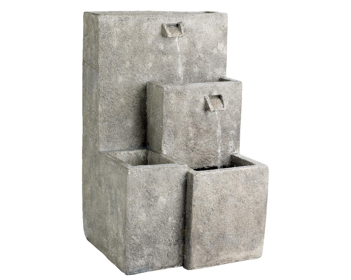 Fontaine cubique cascade en composite 40 x 42 x H.70 cm avec pompe 7W ...