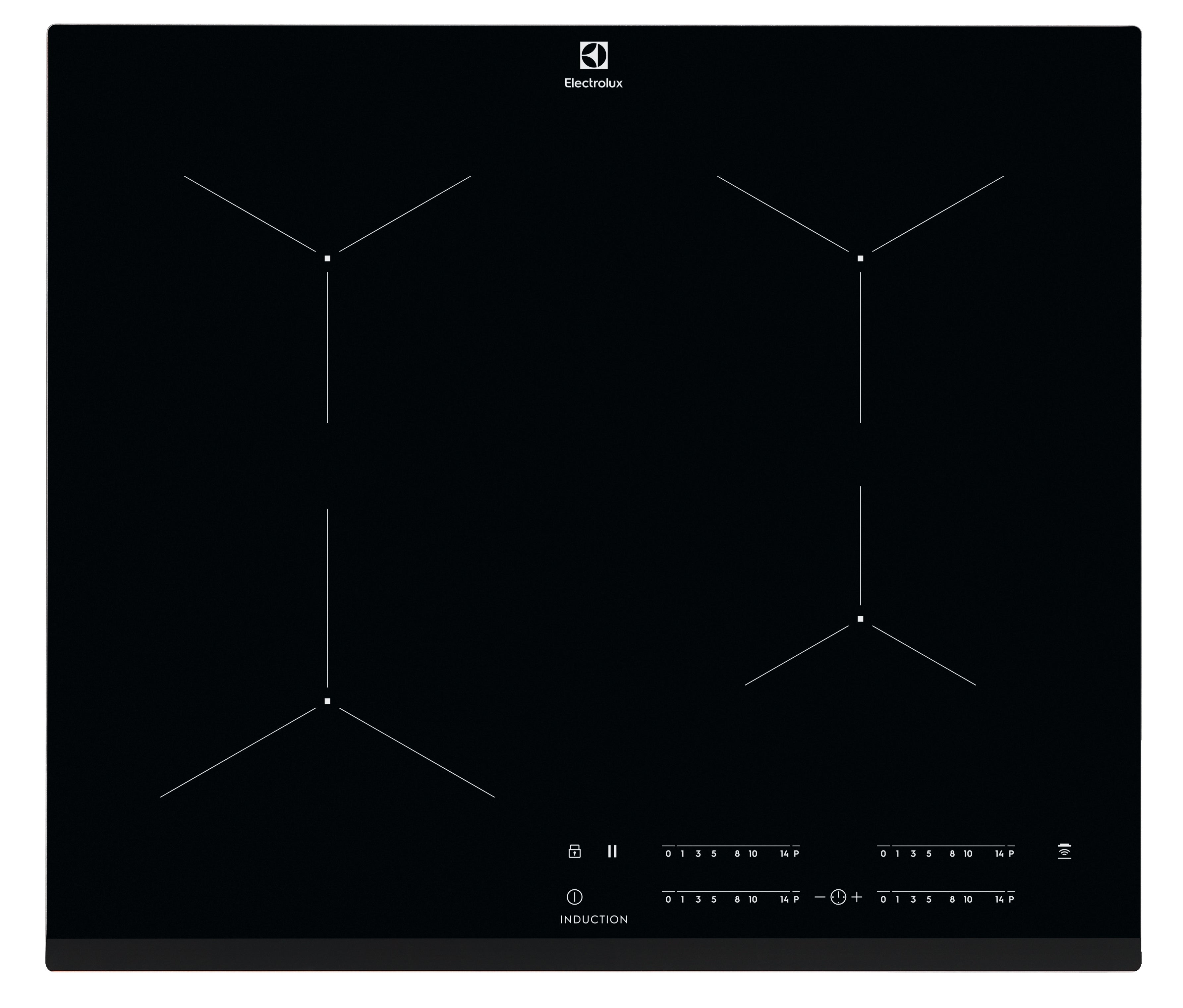 Plaque à induction 4 foyers, noir, ELECTROLUX EIT61443B | Leroy Merlin