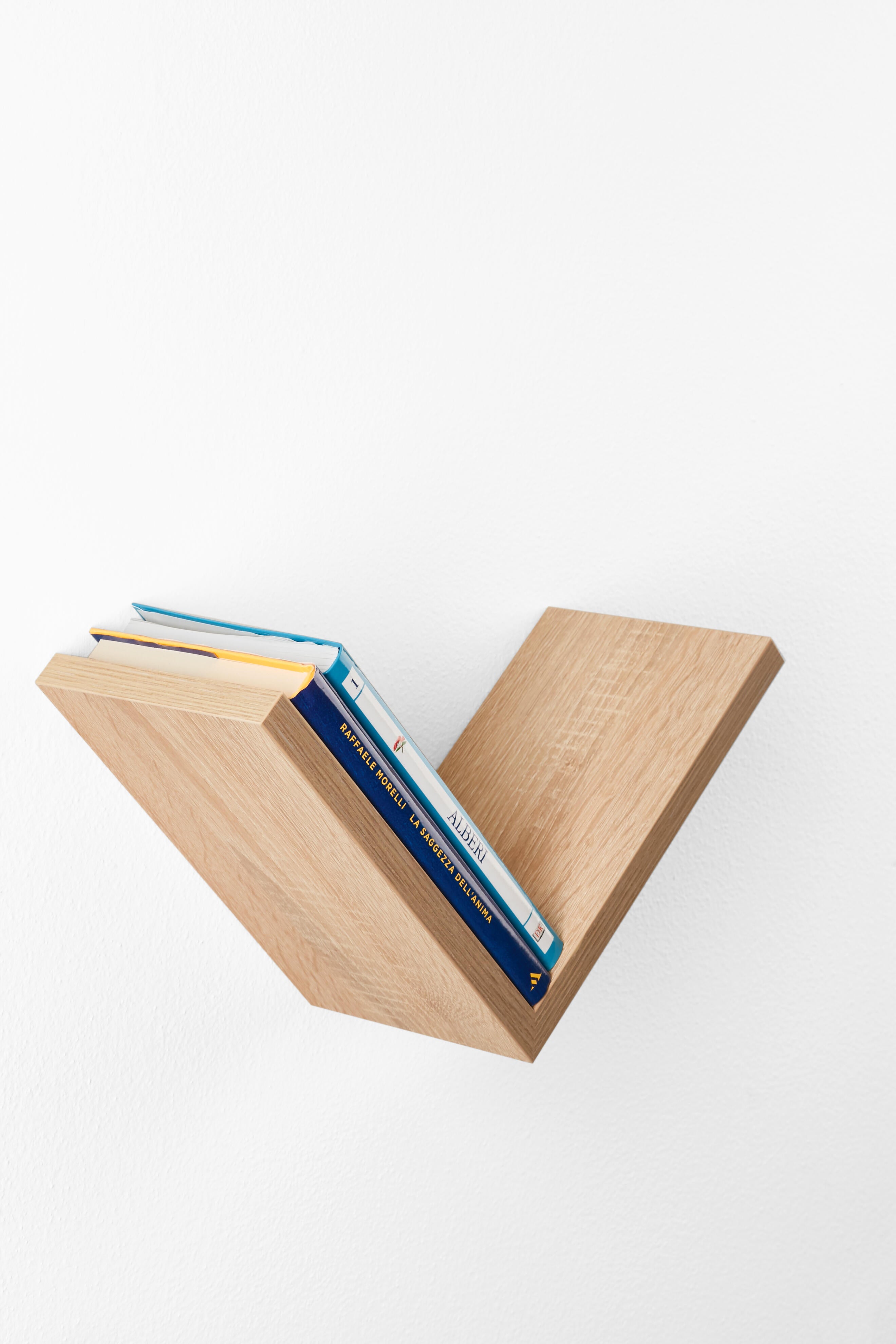 Etagère murale Ali en forme de V décor chêne sonoma, L.25 x P.25 cm, Ep ...