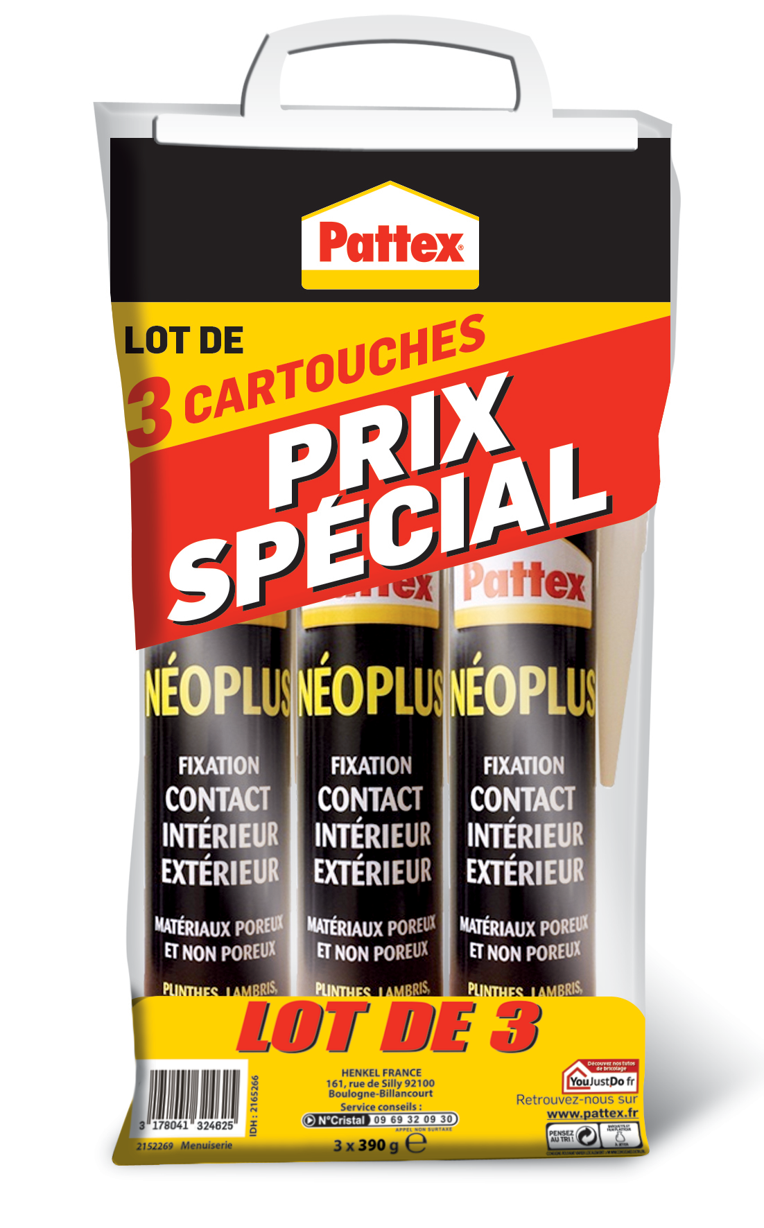 Colle de fixation pâte néoprène Néoprène neoplus PATTEX, 1.17 Kg jaune ...