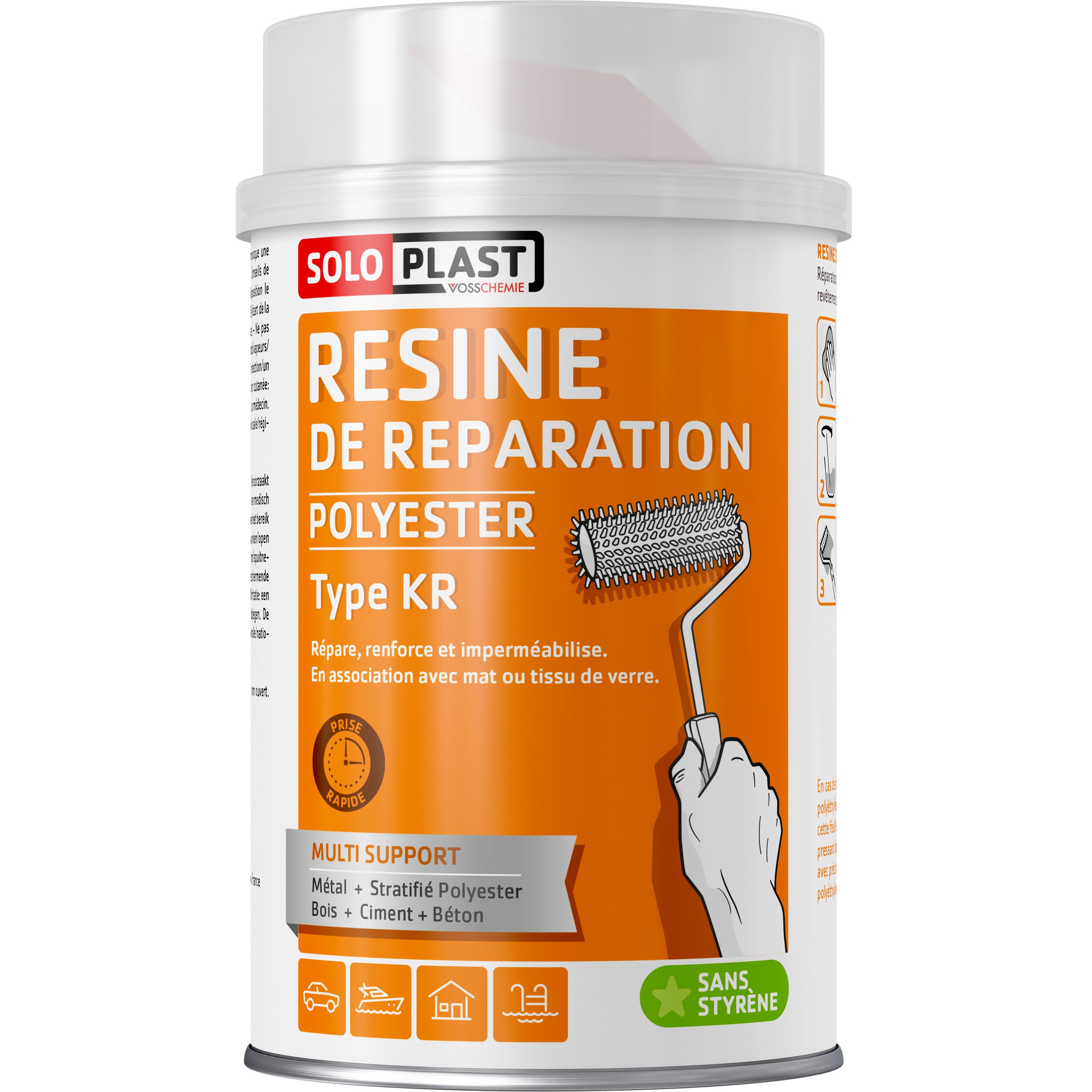 Colle de réparation liquide Polyester type kr SOLOPLAST, 1 Kg ...