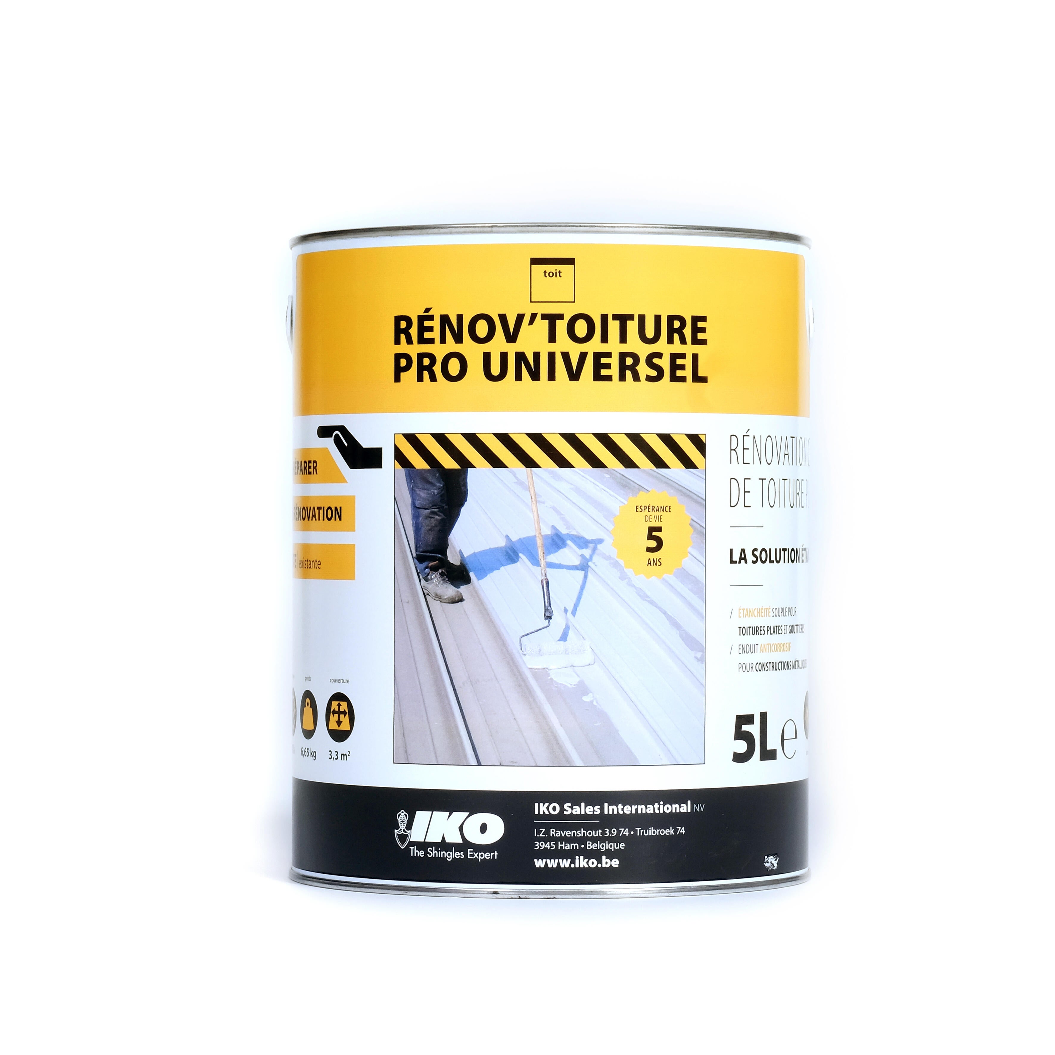 Enduit bitumeux IKO Renov'toiture universel 5 l noir | Leroy Merlin