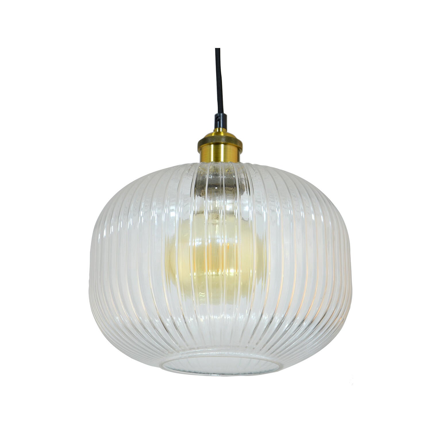 Suspension 1x e27 verre transparent C-CREATION Chavane D.25 cm | Leroy ...