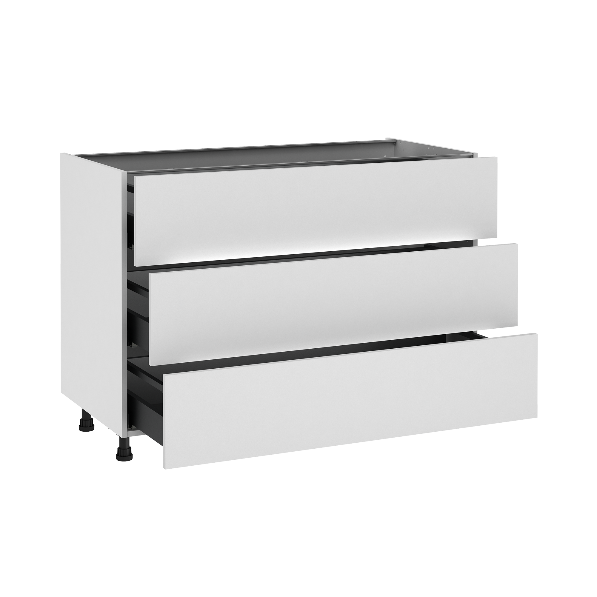 Meuble bas de cuisine Sofia blanc 3 tiroirs H77 x l120 | Leroy Merlin