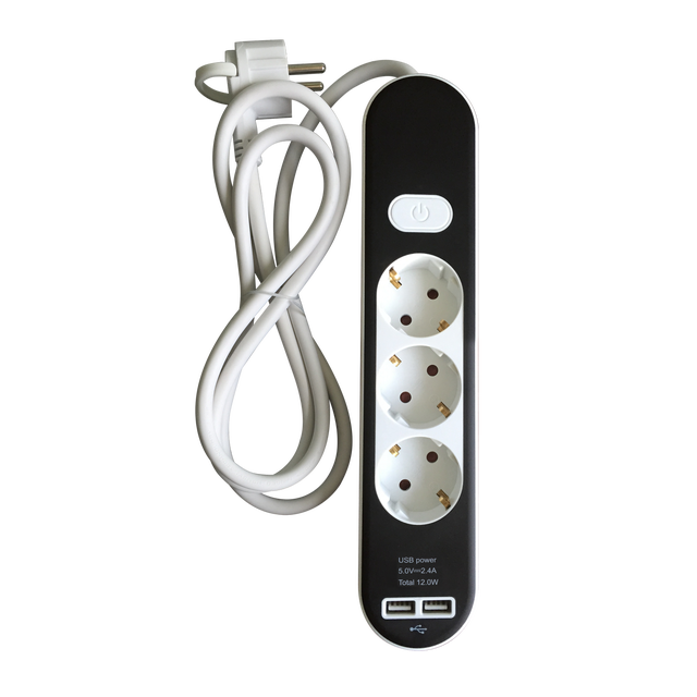 Regleta con USB: carga rápida y múltiples puertos