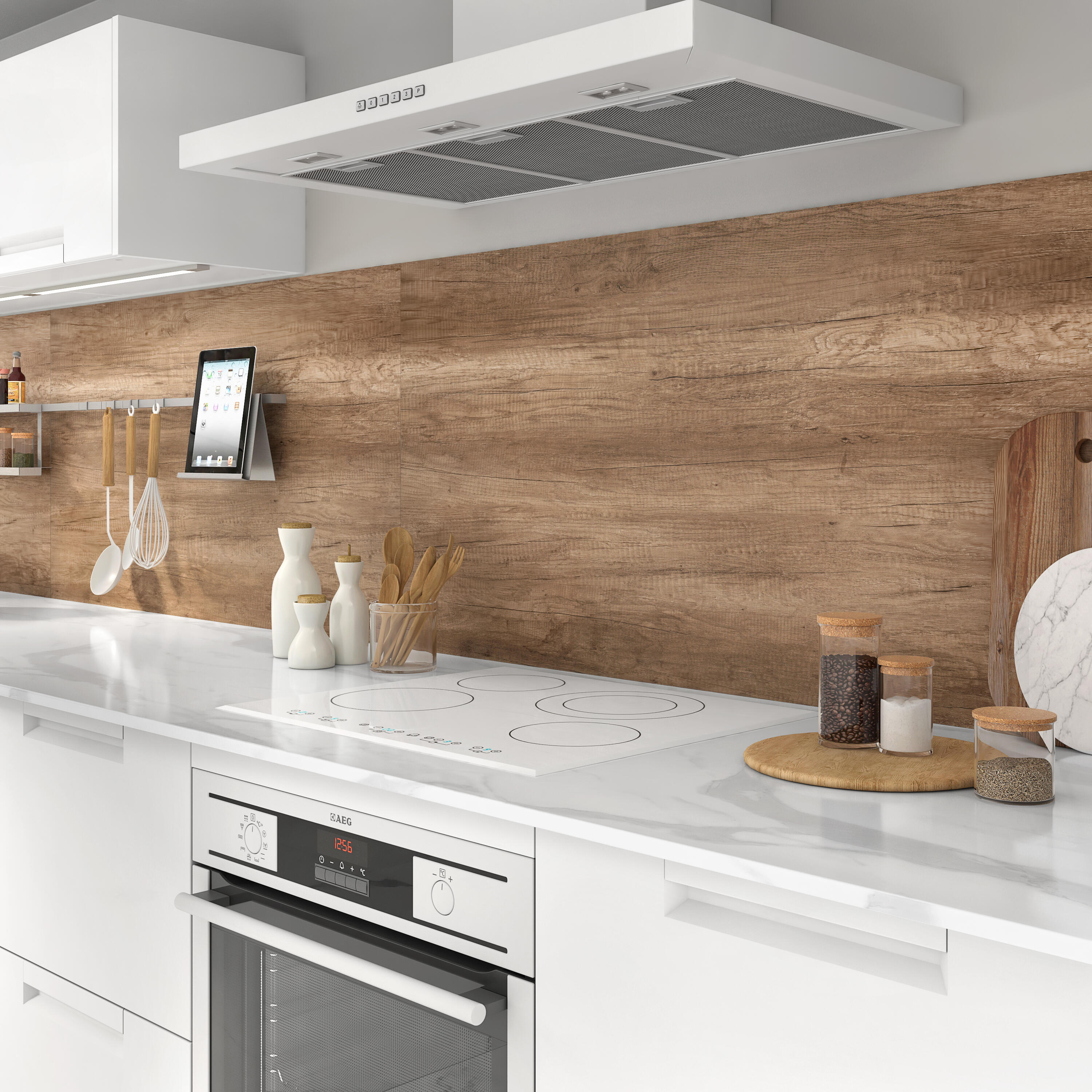 Crédence Compact Bois/béton L.120 x H.63.5 cm, Ep.2 mm | Leroy Merlin