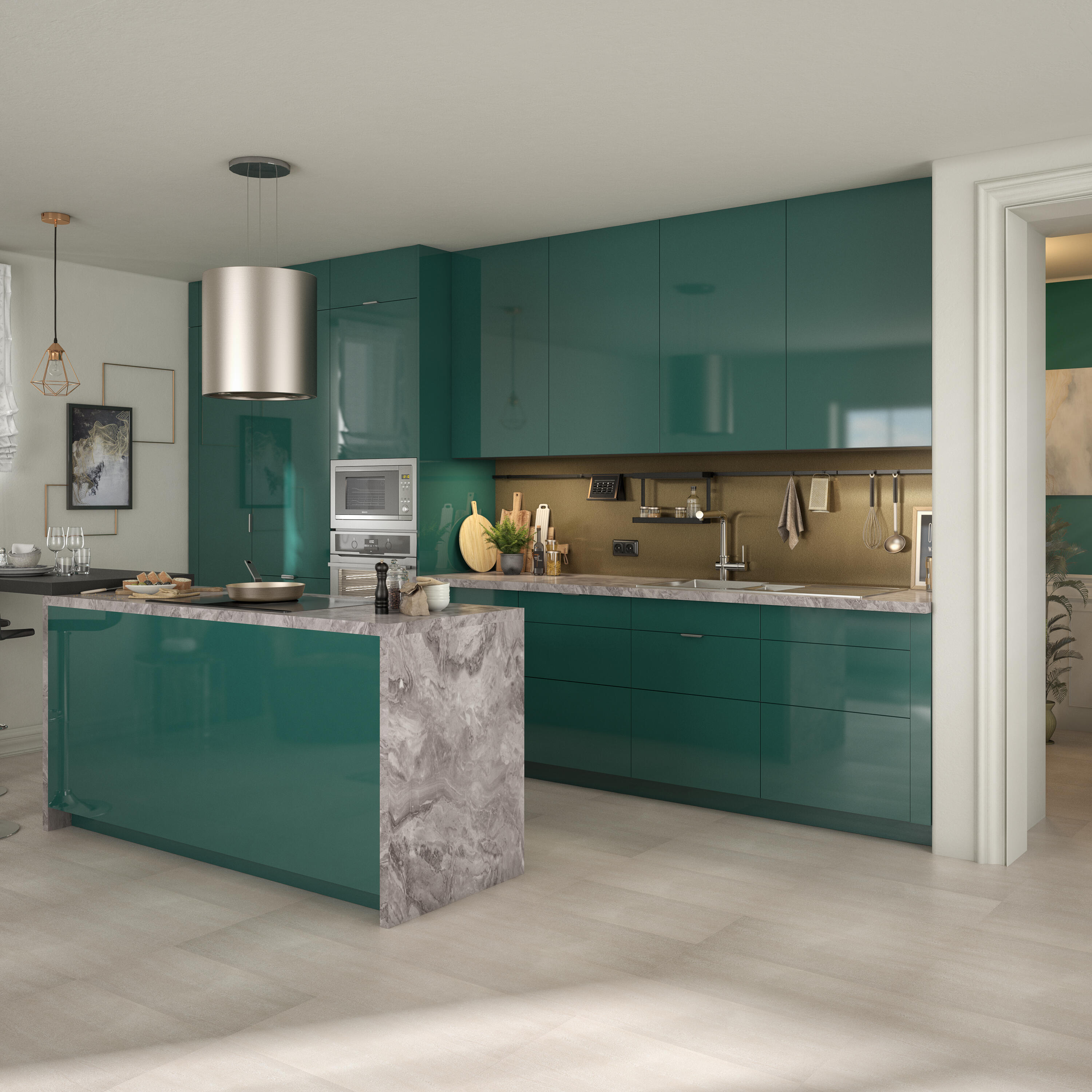 Fileur d'angle Sevilla vert forest brillant H.76.8 x l.9 cm | Leroy Merlin