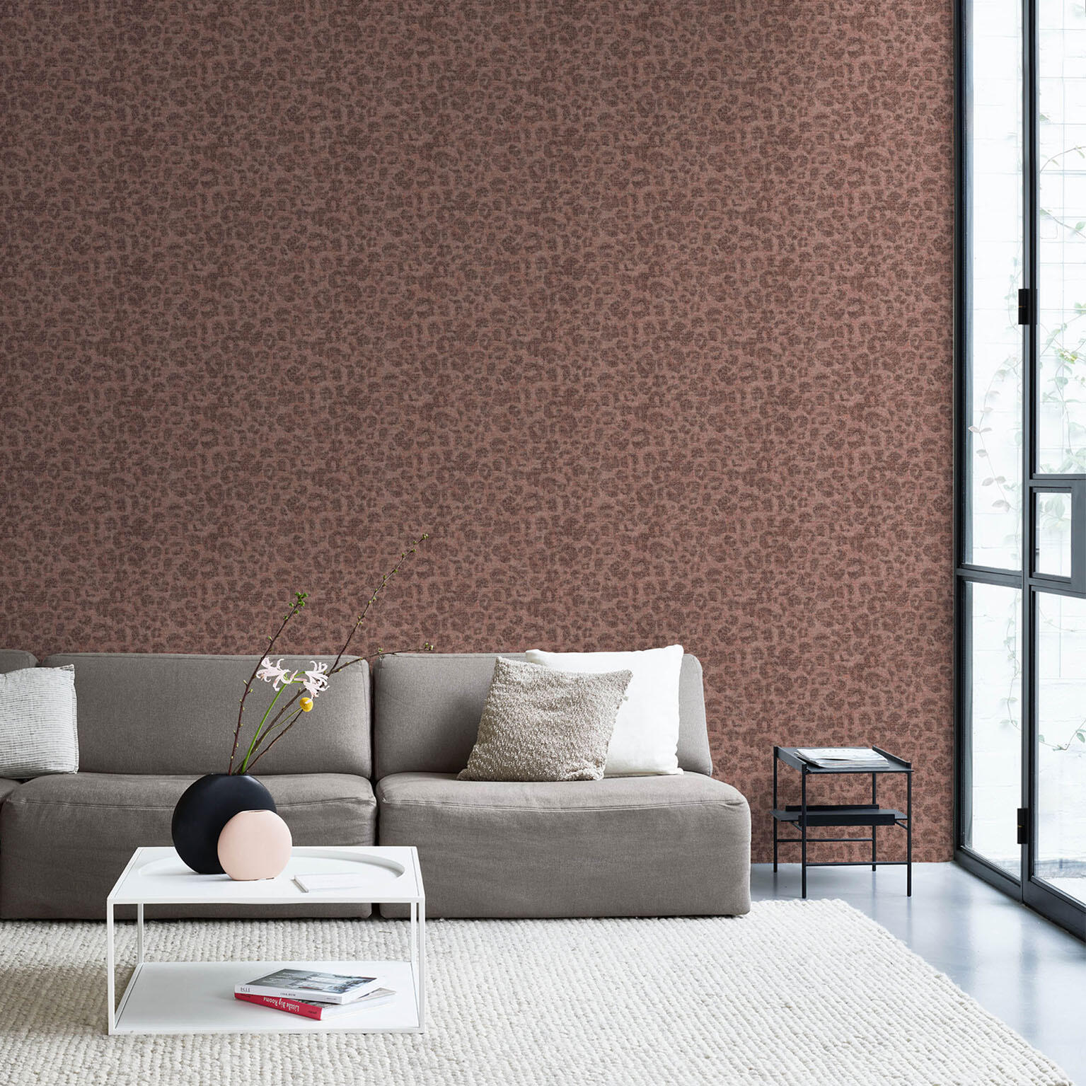 Papier peint intissé Savana pelage léopard rouge | Leroy Merlin