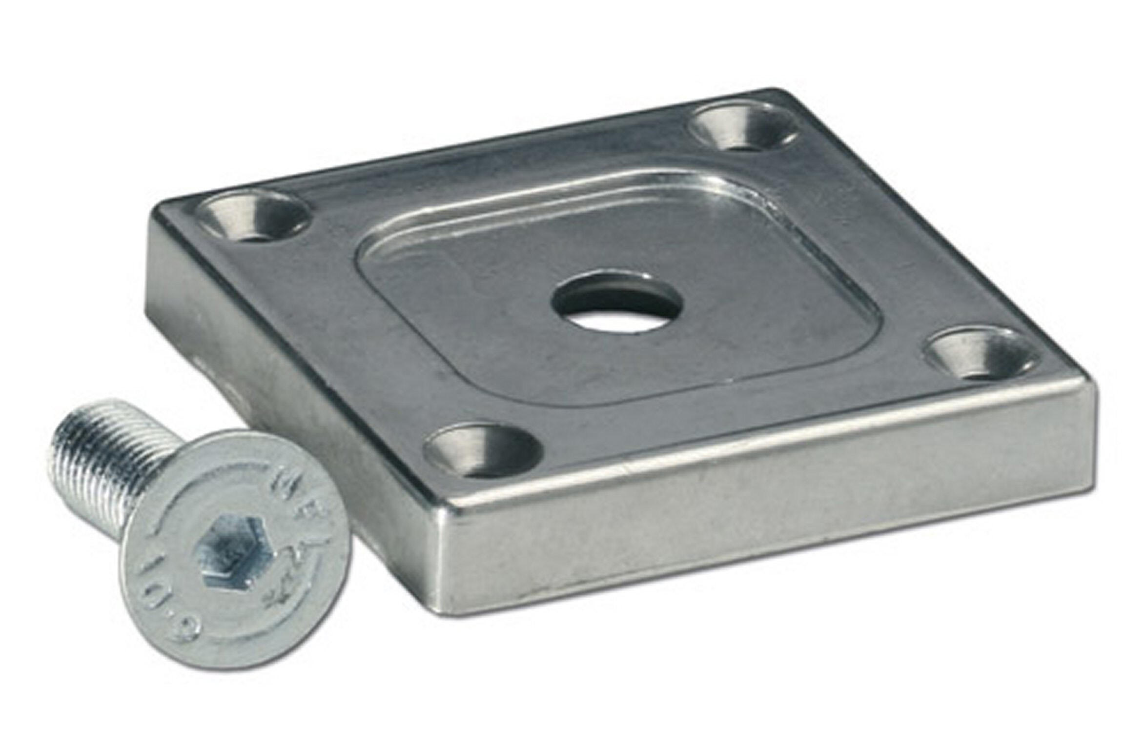 Plaque de fixation aluminium poli x l.5.95 cm x H.5.95 cm | Leroy Merlin