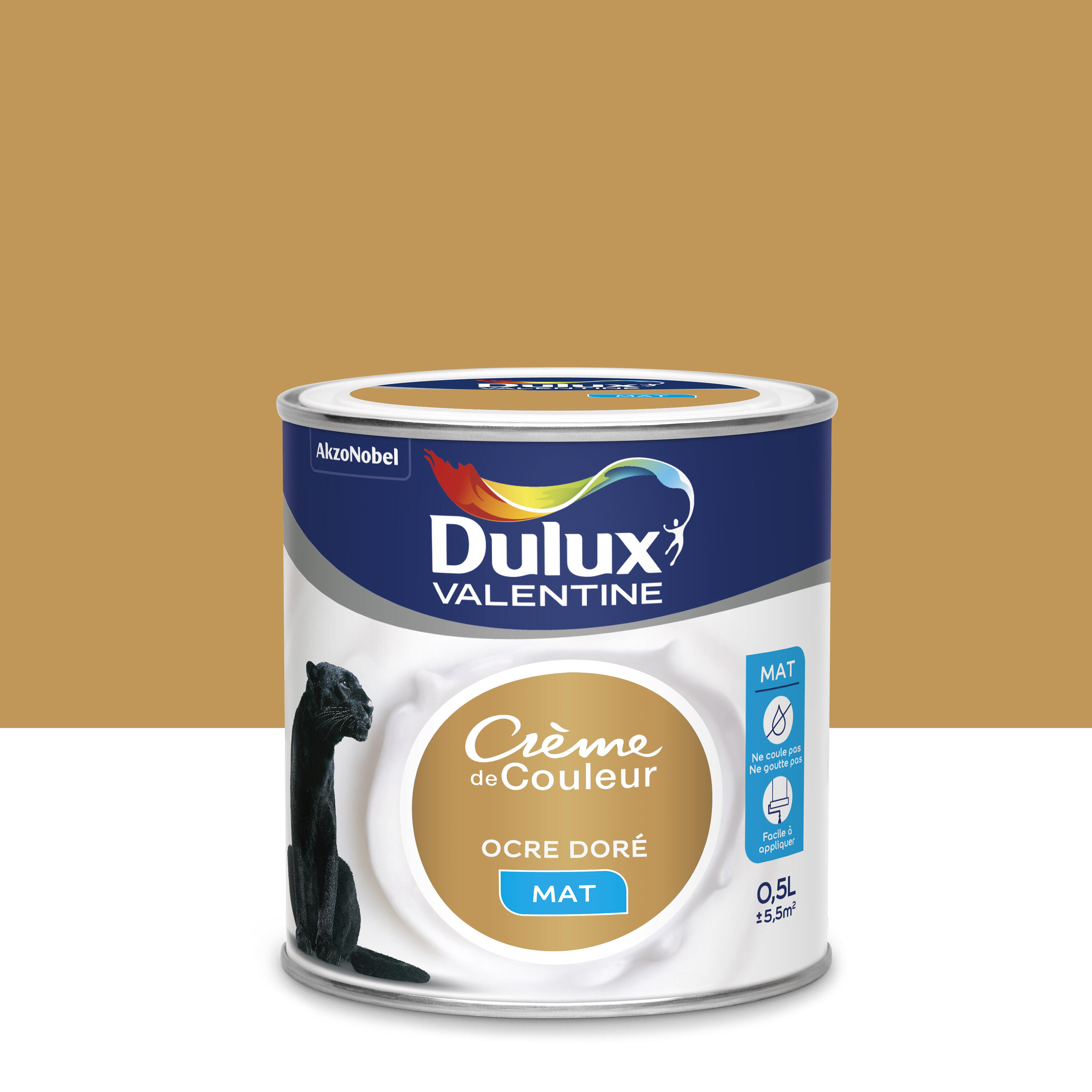 Peinture mur, boiserie, Crème de couleur DULUX VALENTINE ocre doré mat ...