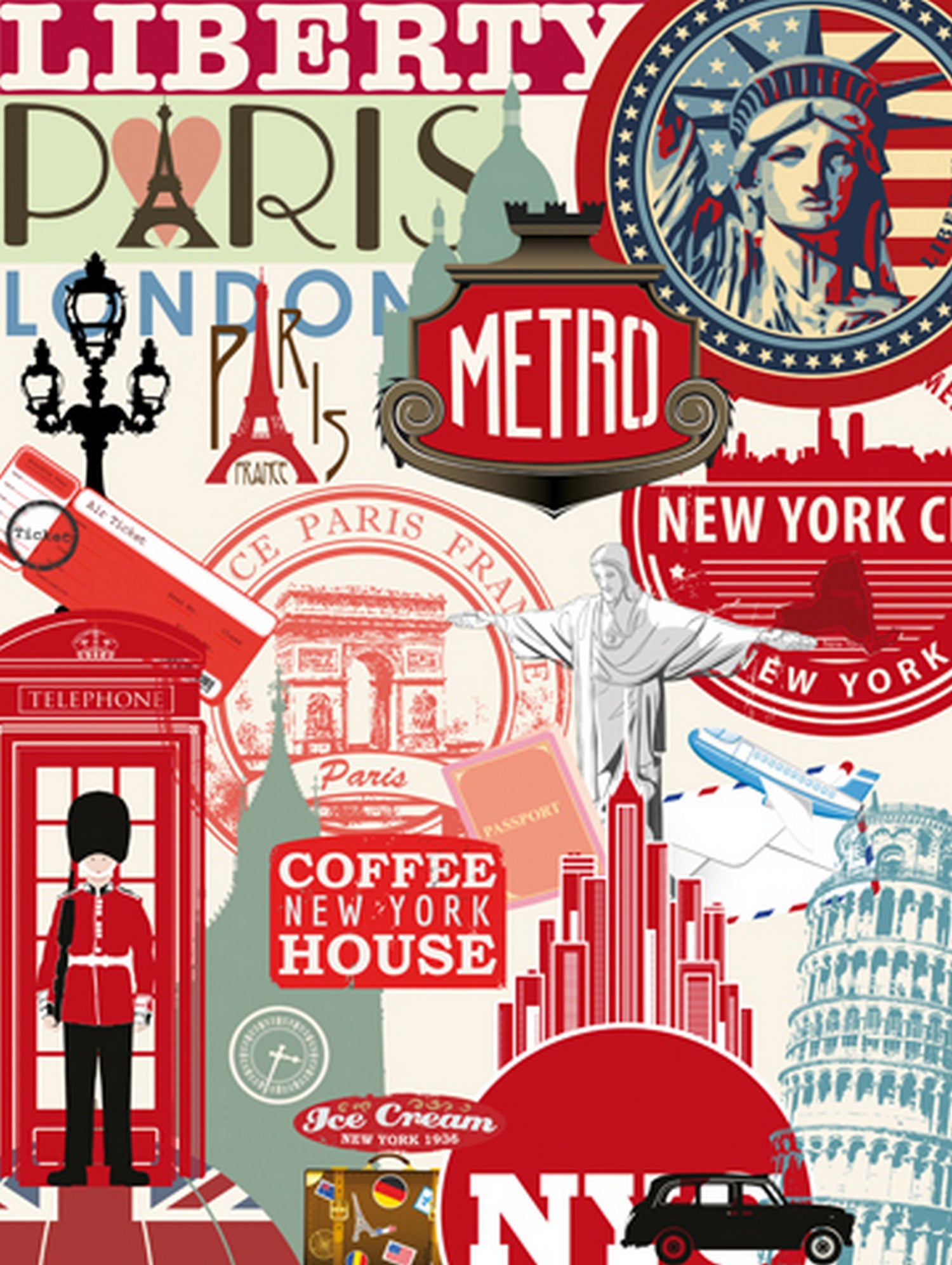 Affiche Paris Liberty, multicolore EDITIONS BRAUN l.30 x H.40 cm ...