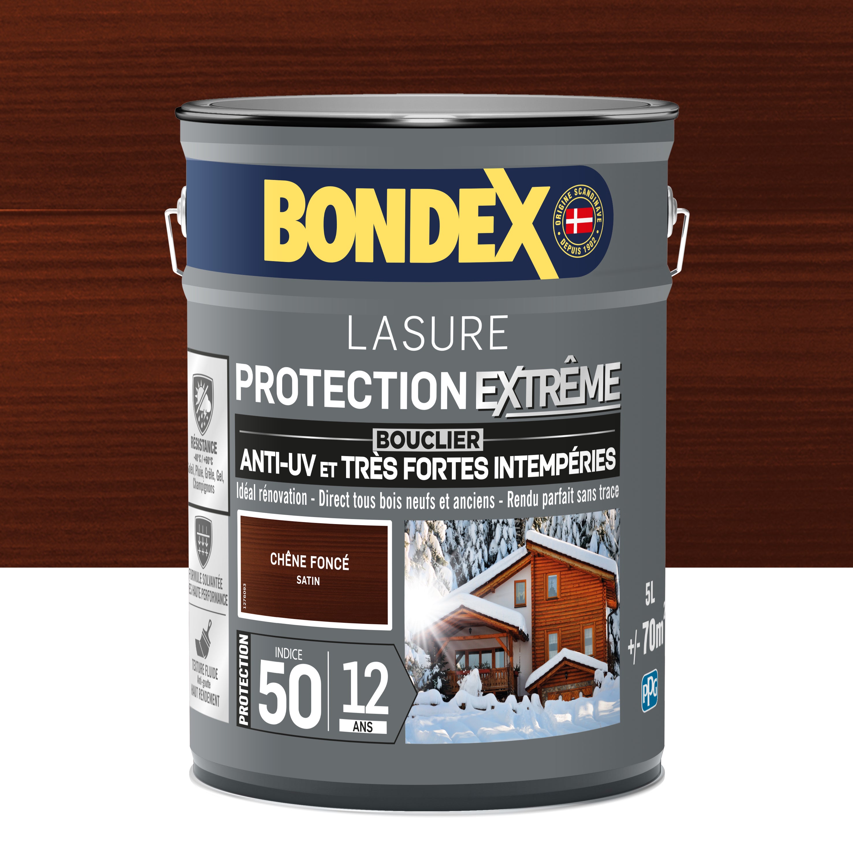 Lasure BONDEX Protection extreme 12 ans chêne foncé satiné 5 l | Leroy ...