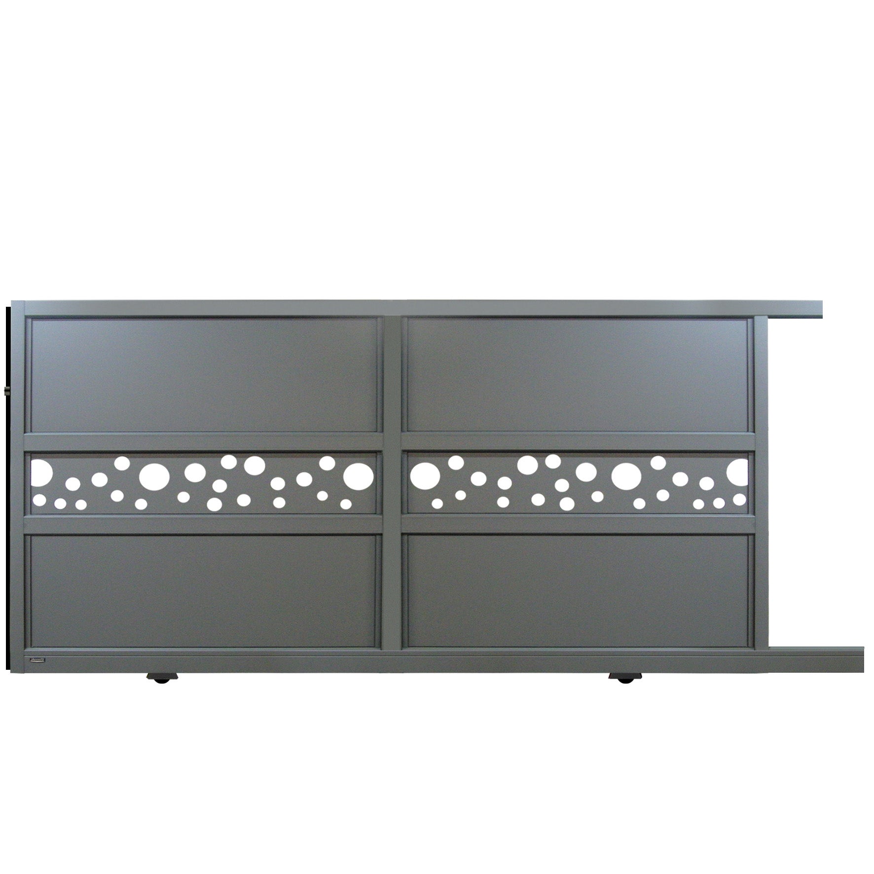Portail coulissant aluminium Lord anthracite, l.403 x H.180 cm | Leroy ...