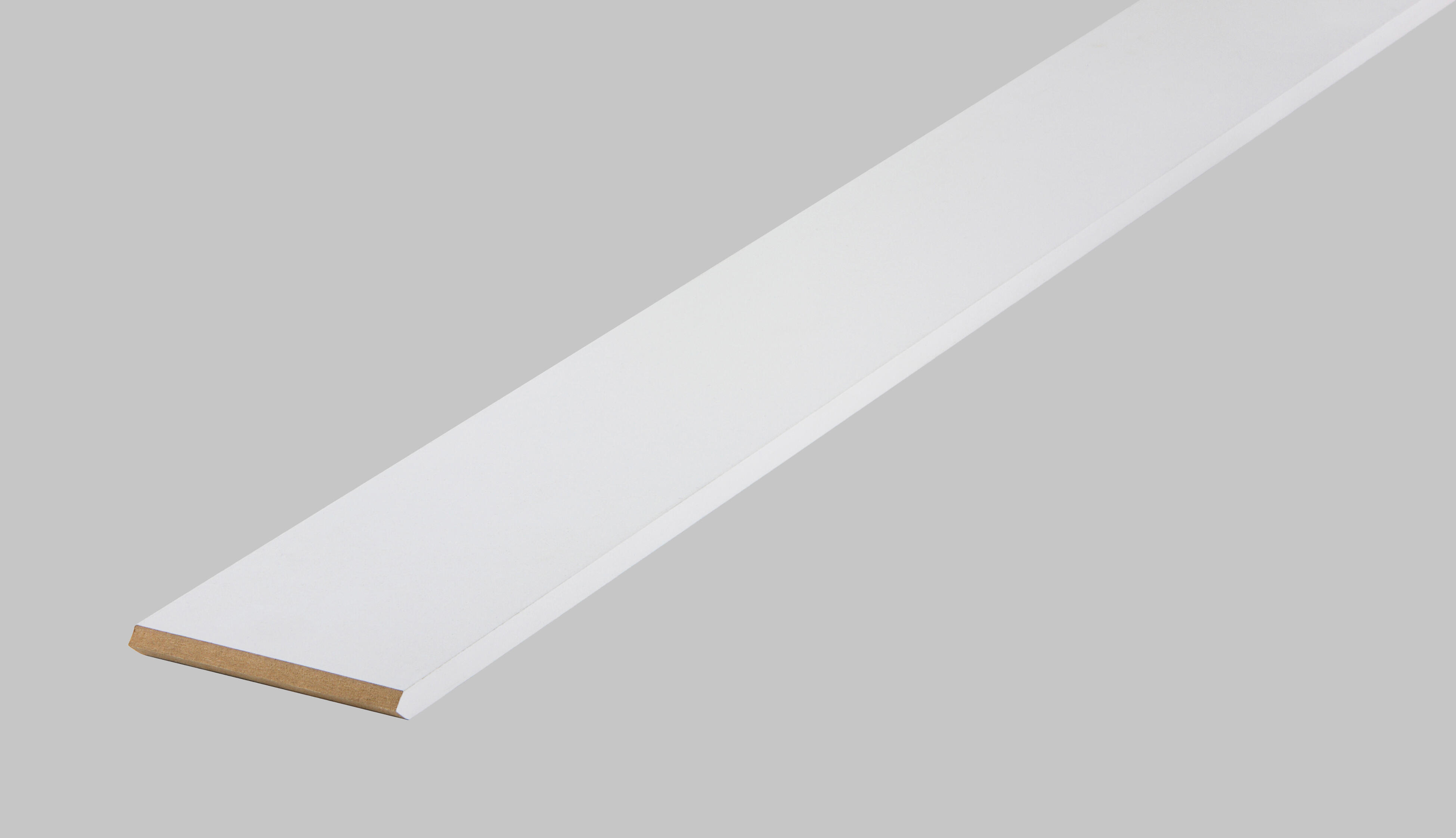 Plinthe médium (MDF) droite revêtu mélaminé blanc, 12 x 70 mm, L.2.2 m ...