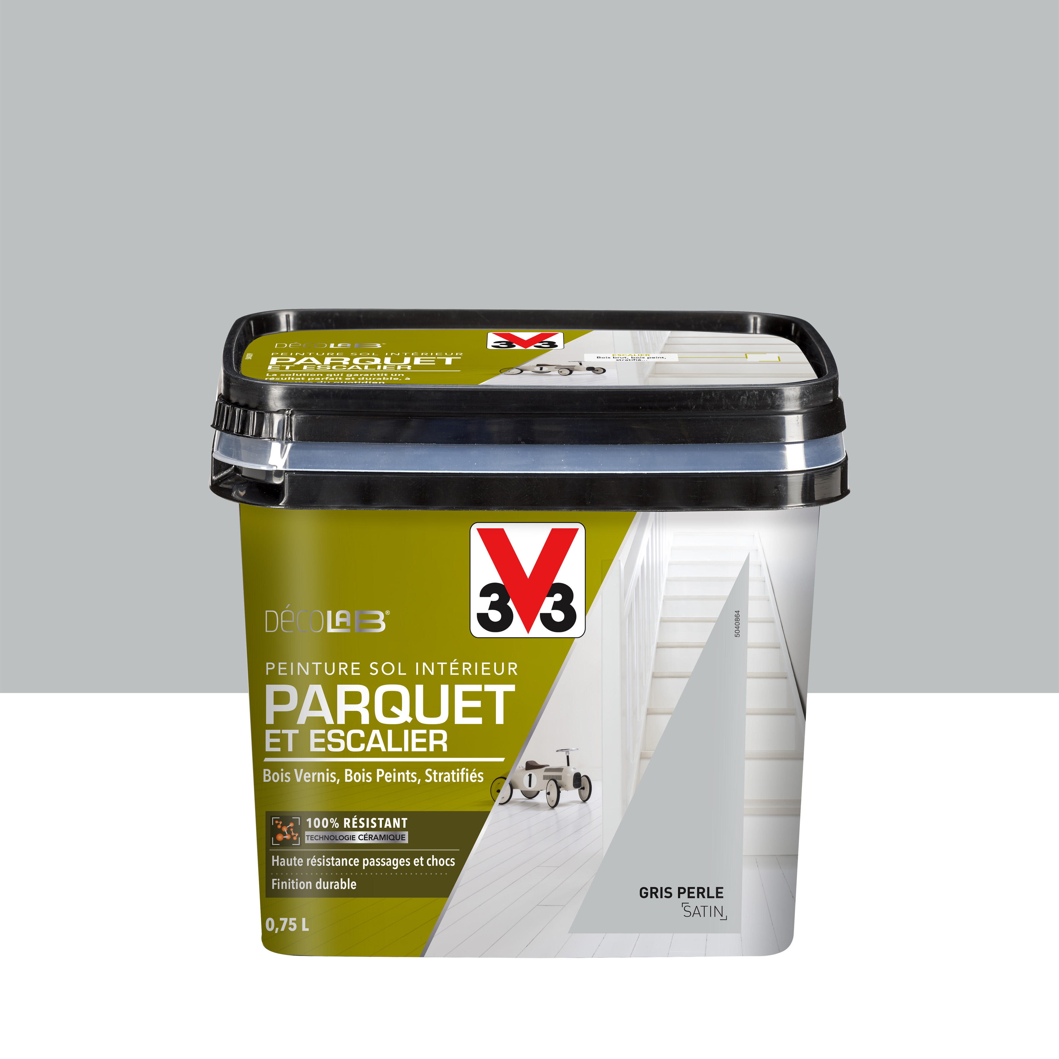 Peinture sol parquet Escalier décolab® V33 gris perle satiné 0.75L ...