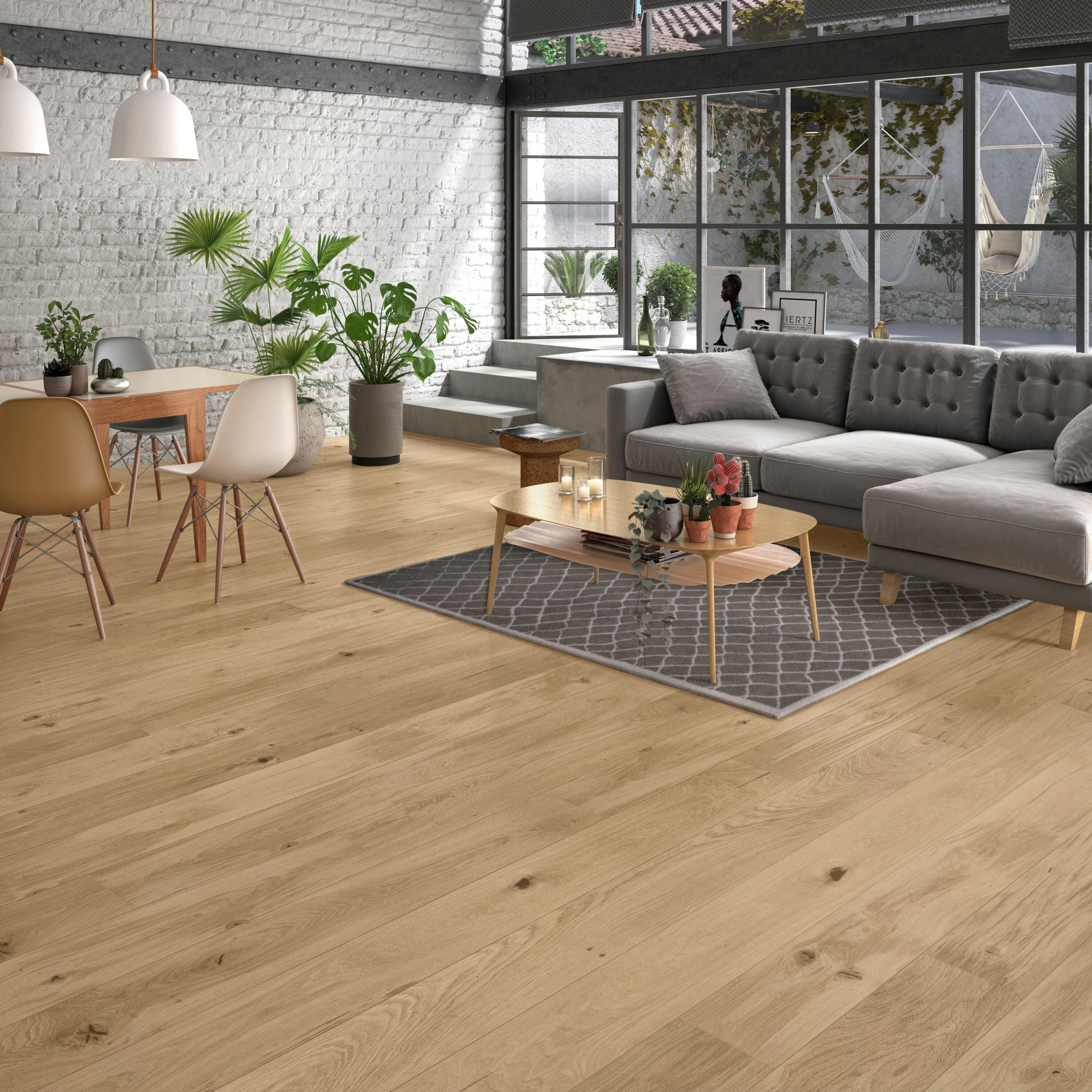 Parquet prefinito in rovere naturale Famiglia vetrificato Intenso XL ...