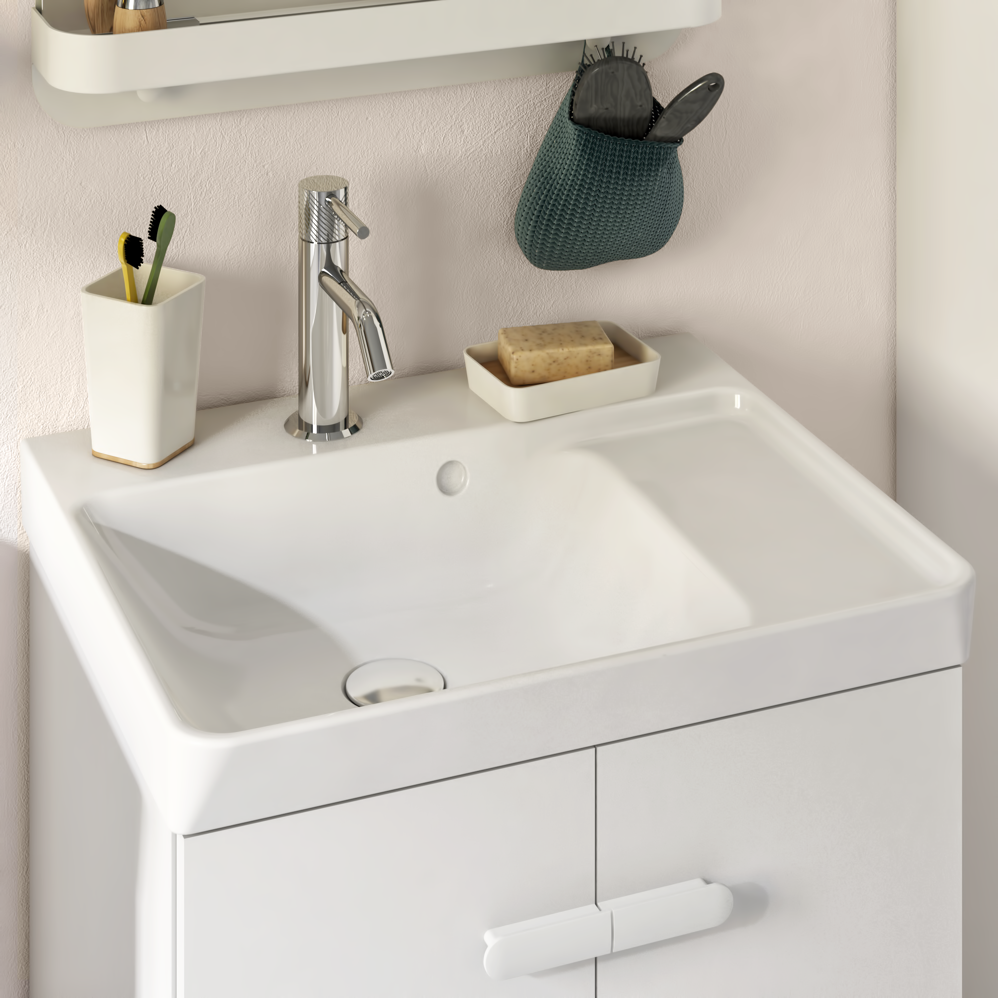 Lavabo encastrado Easy blanco 71.4x15.5x42.4 cm | Leroy Merlin