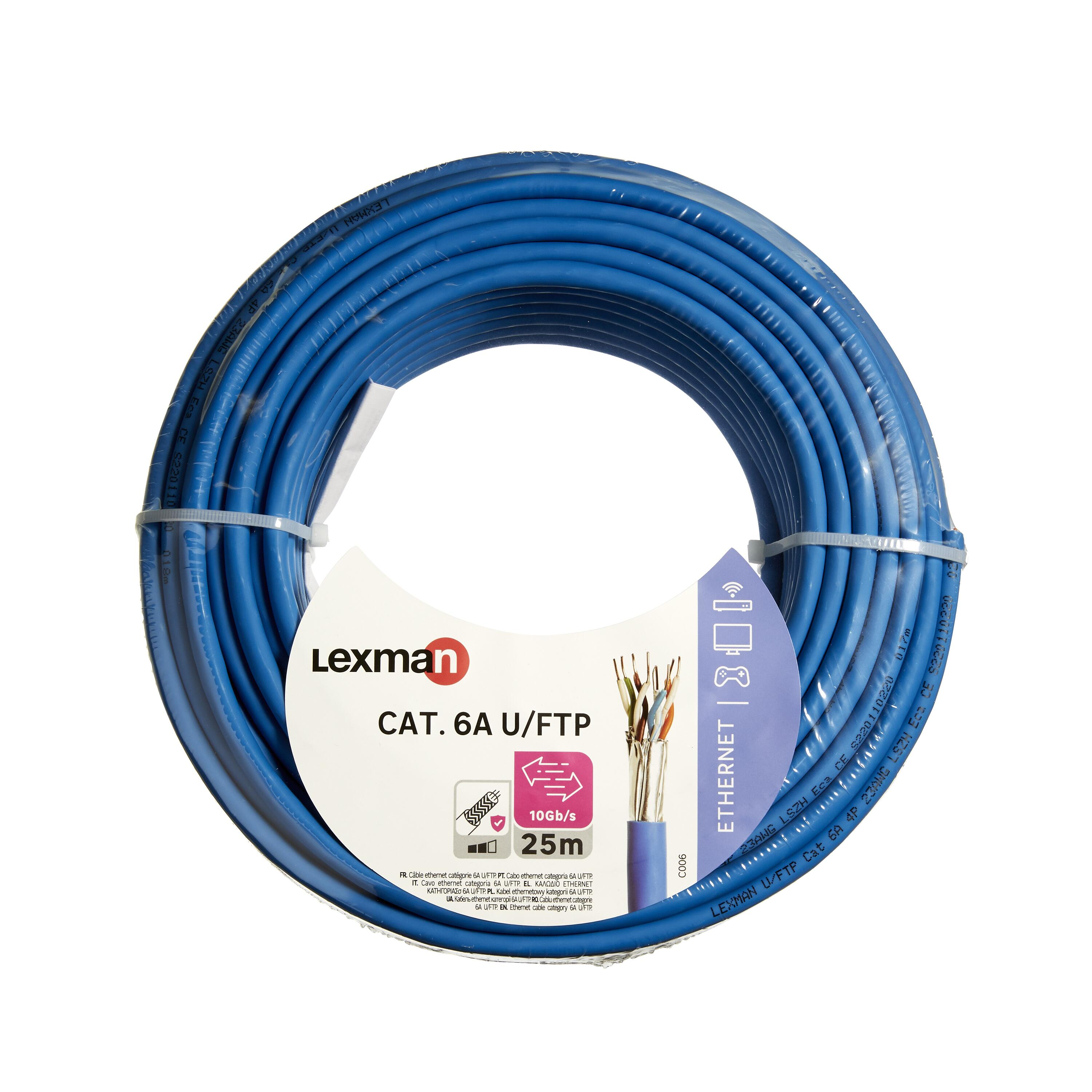 Câble ethernet blindé RJ45 cat 6A, 23AWG, 25m LEXMAN | Leroy Merlin