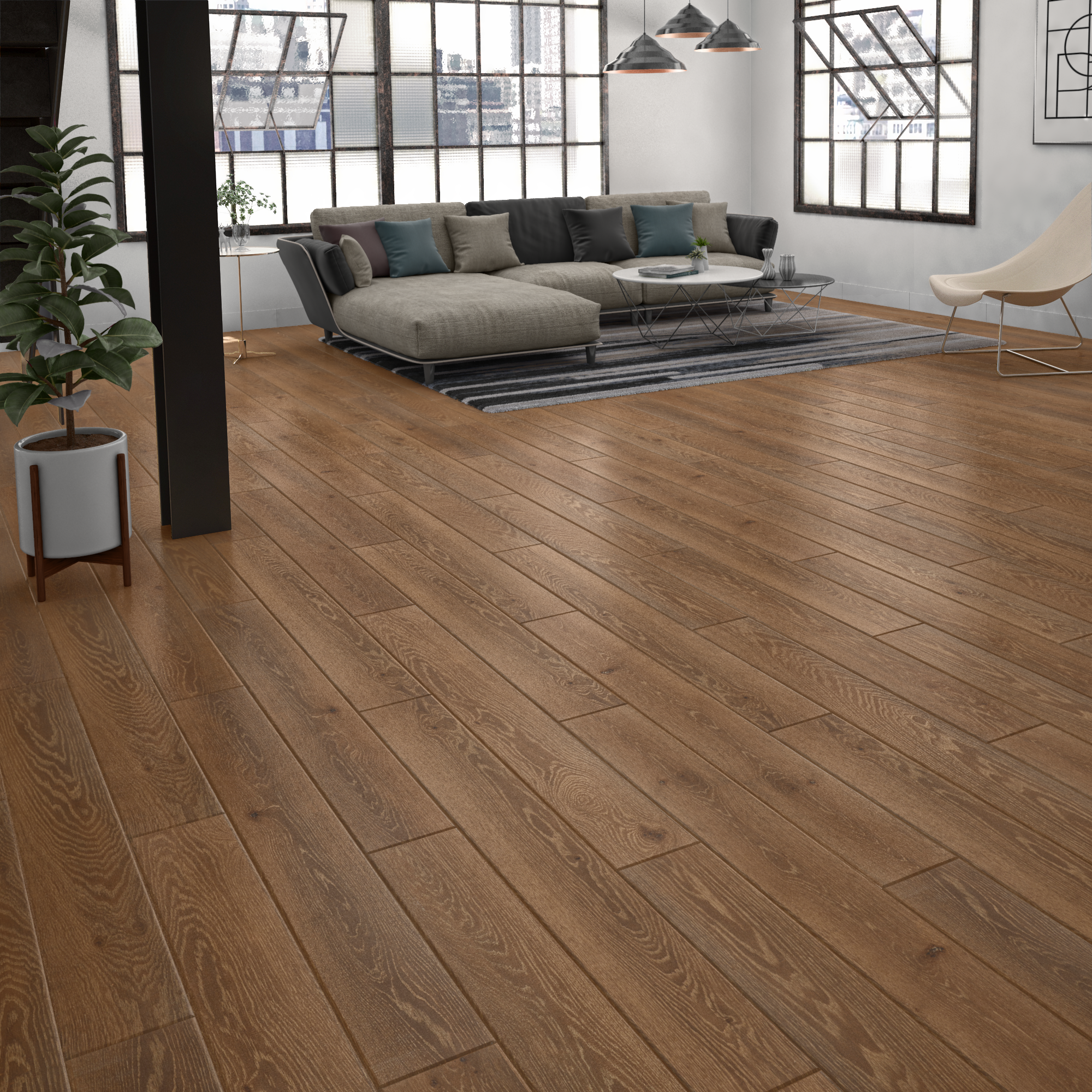 Parquet multistrato intenso L in rovere irlandese vetrificato family sp ...