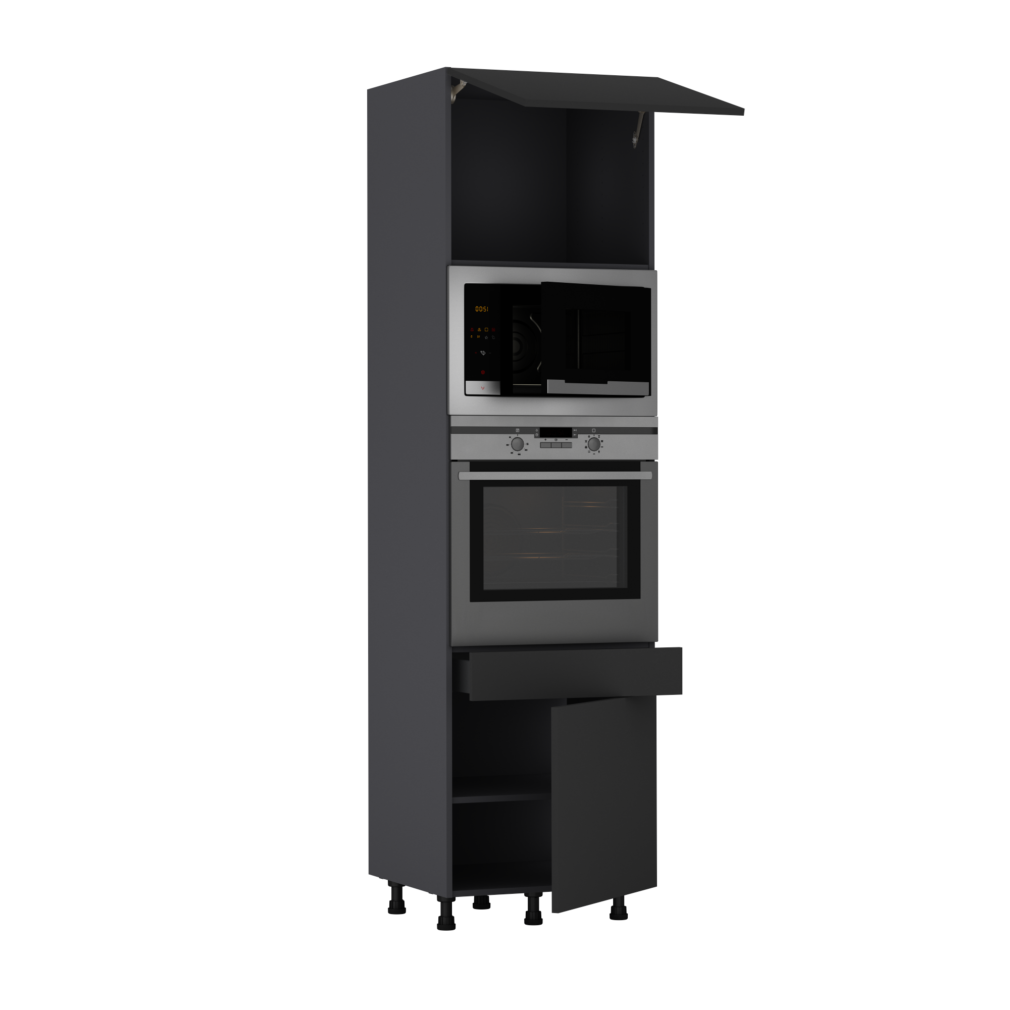 Colonne de cuisine Sofia gris 2 portes et 1 tiroir H215 x l60 | Leroy ...