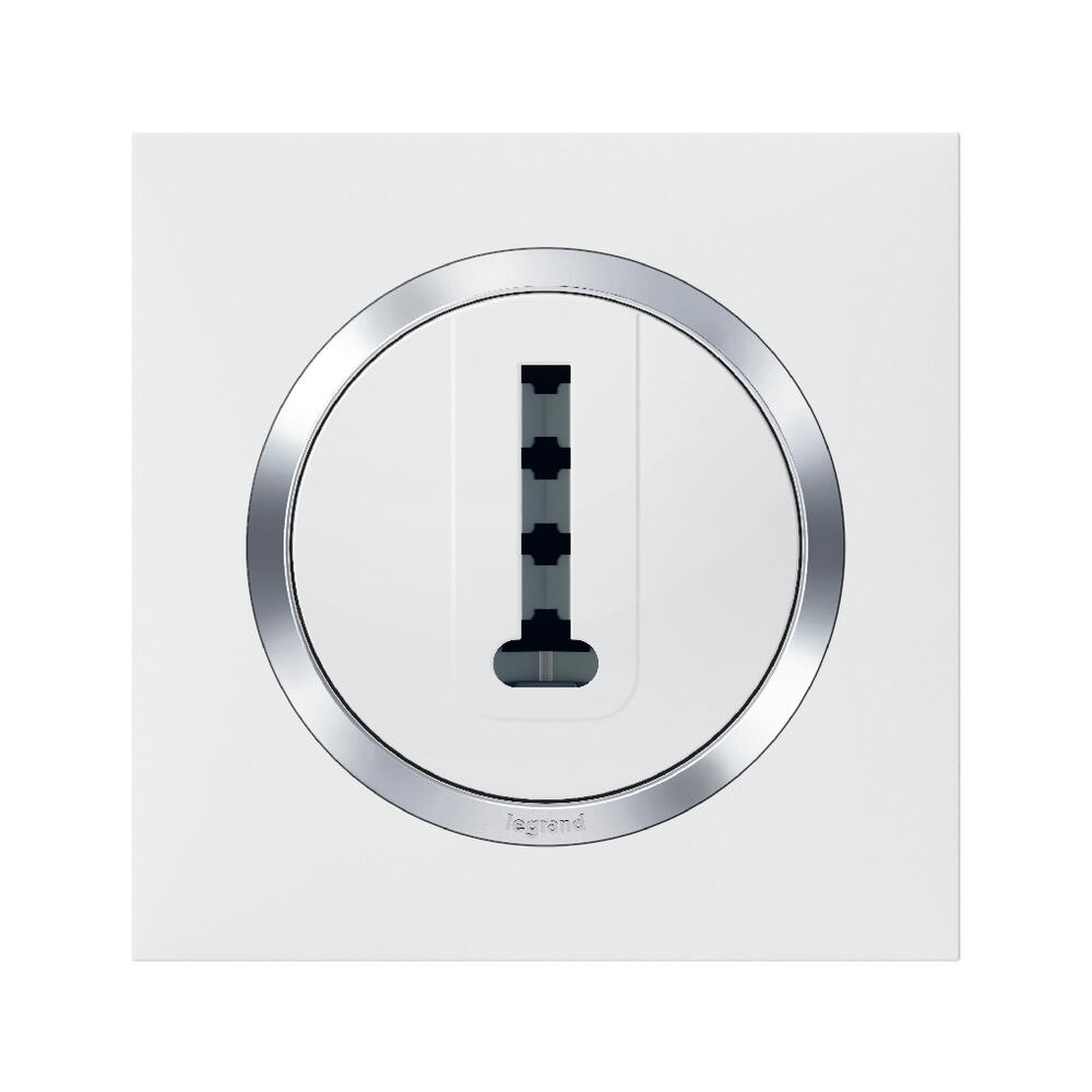 Prise téléphone complet Dooxie LEGRAND blanc chrome | Leroy Merlin