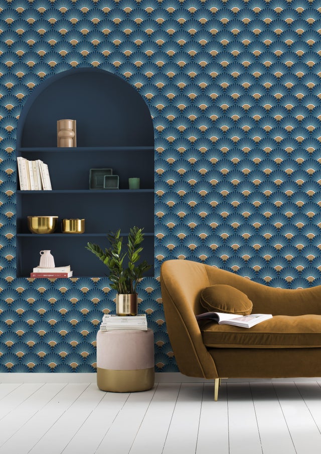 Papier peint bleu | Leroy Merlin