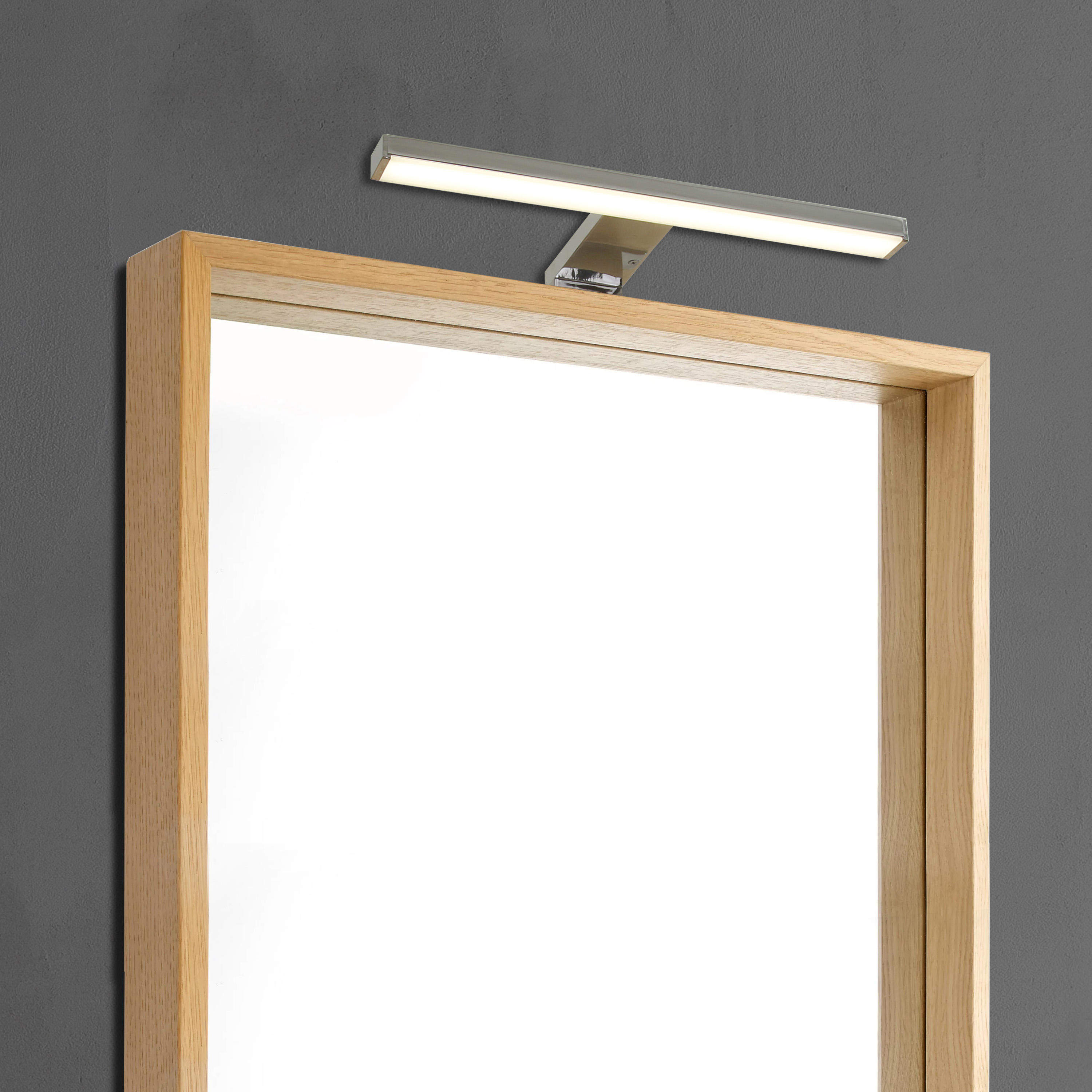 Applique LED bagno moderno Slim 30 cromo, INSPIRE bianco naturale ...