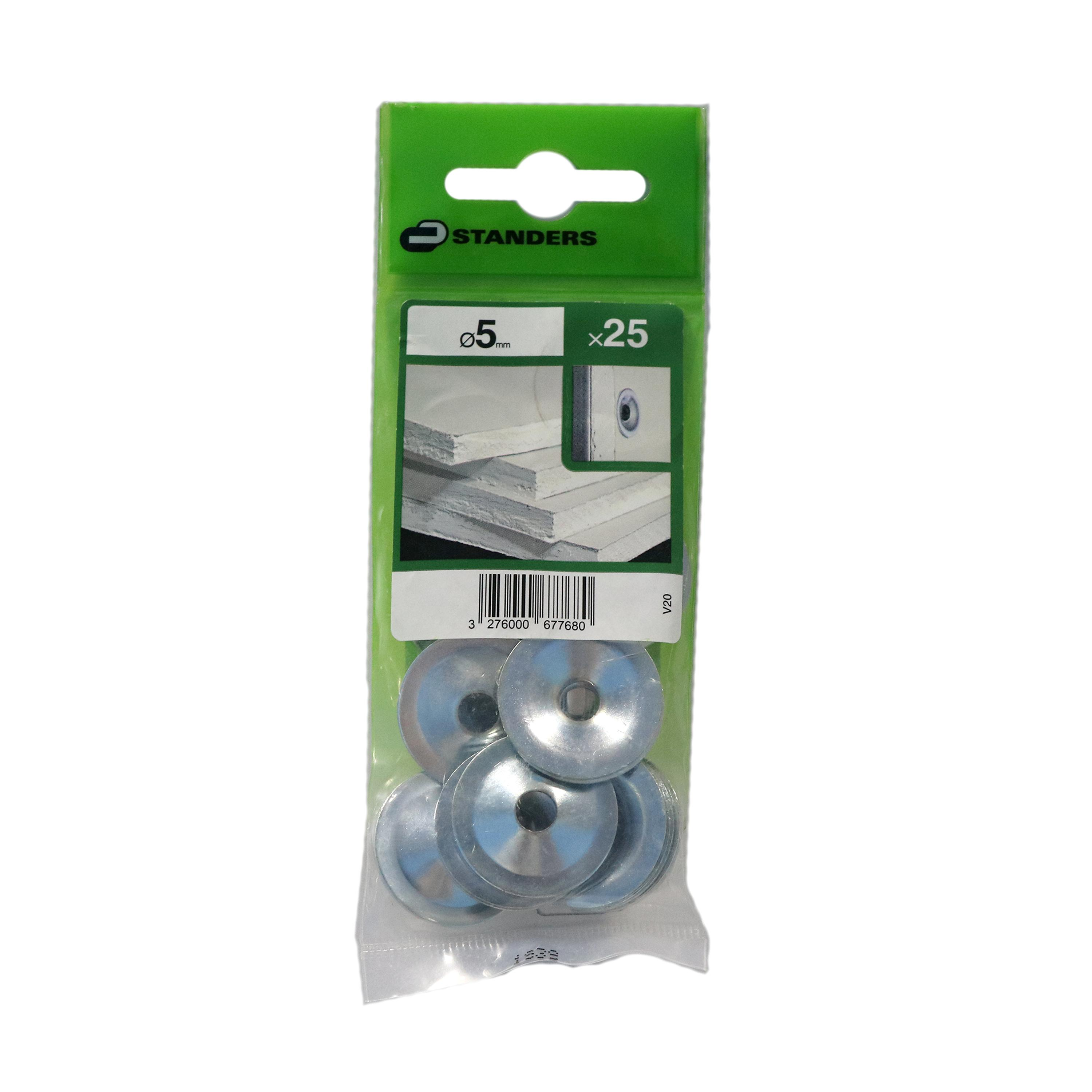 25 rondelle pour plaque de plâtre acier zingué STANDERS, Ø5 mm | Leroy ...
