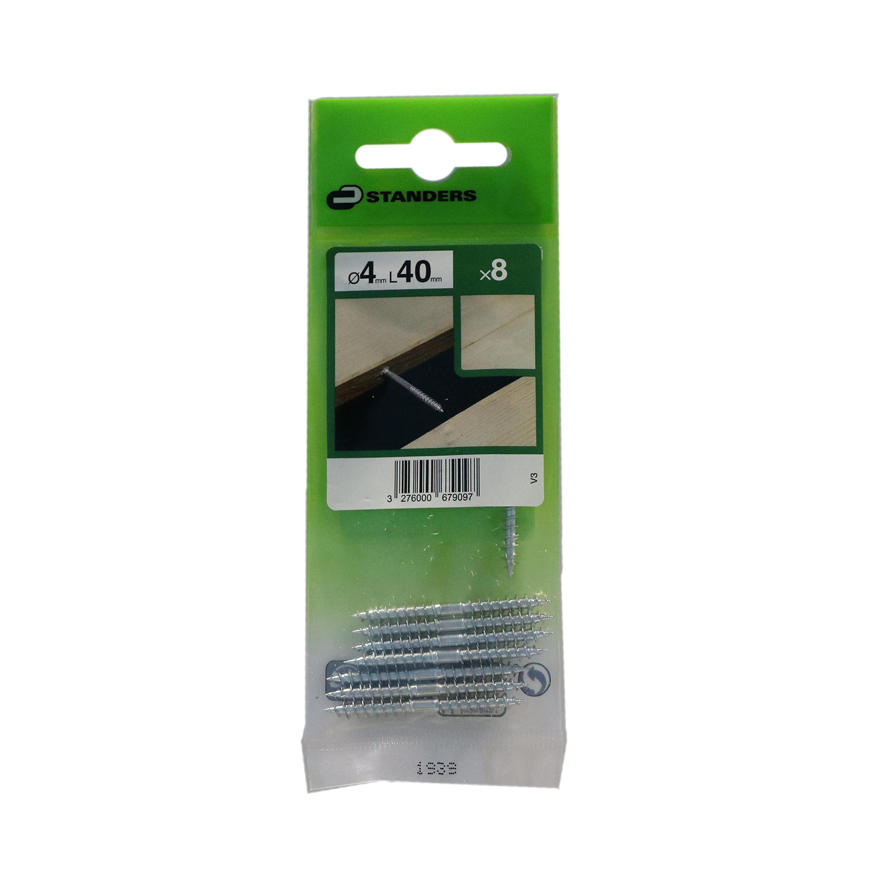 Vis double filetage bois/bois acier STANDERS x L.40 mm | Leroy Merlin