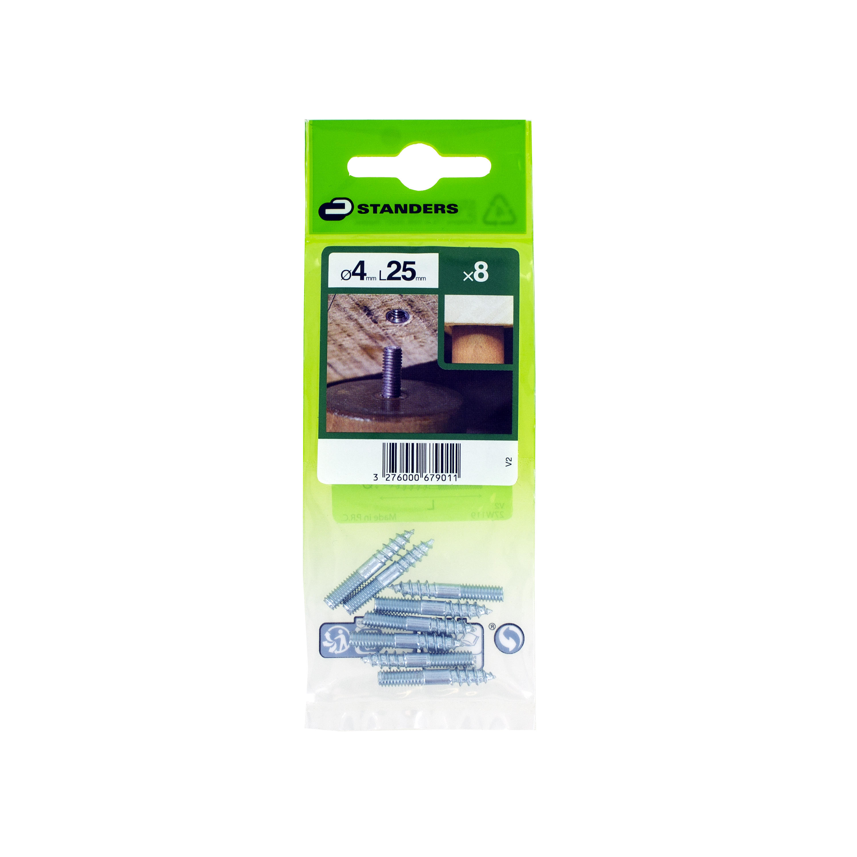 Vis double filetage métrique/métrique acier STANDERS, Diam.4 mm x L.25 ...