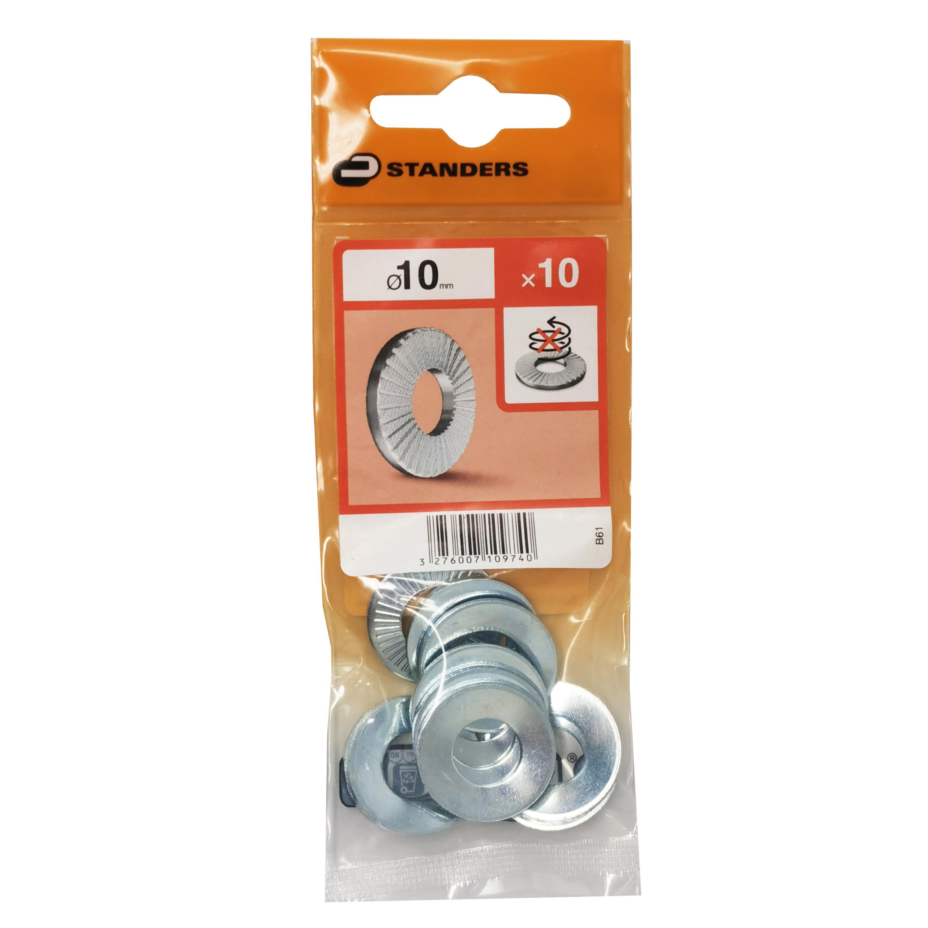 10 rondelles acier zingué STANDERS, Ø10 mm | Leroy Merlin