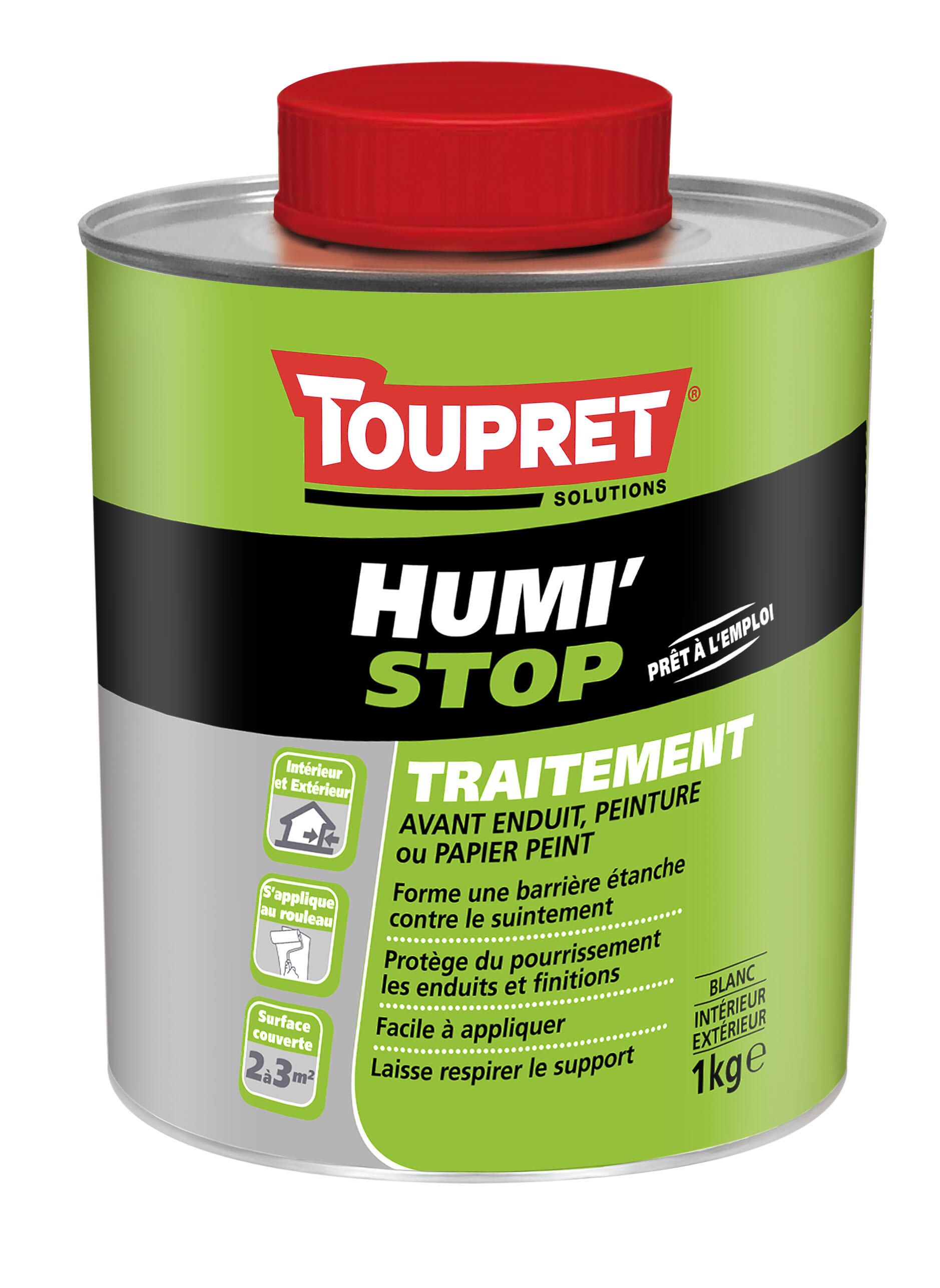 Humi'Stop, traitement d'humidité en pâte avant enduit TOUPRET, 1 kg ...